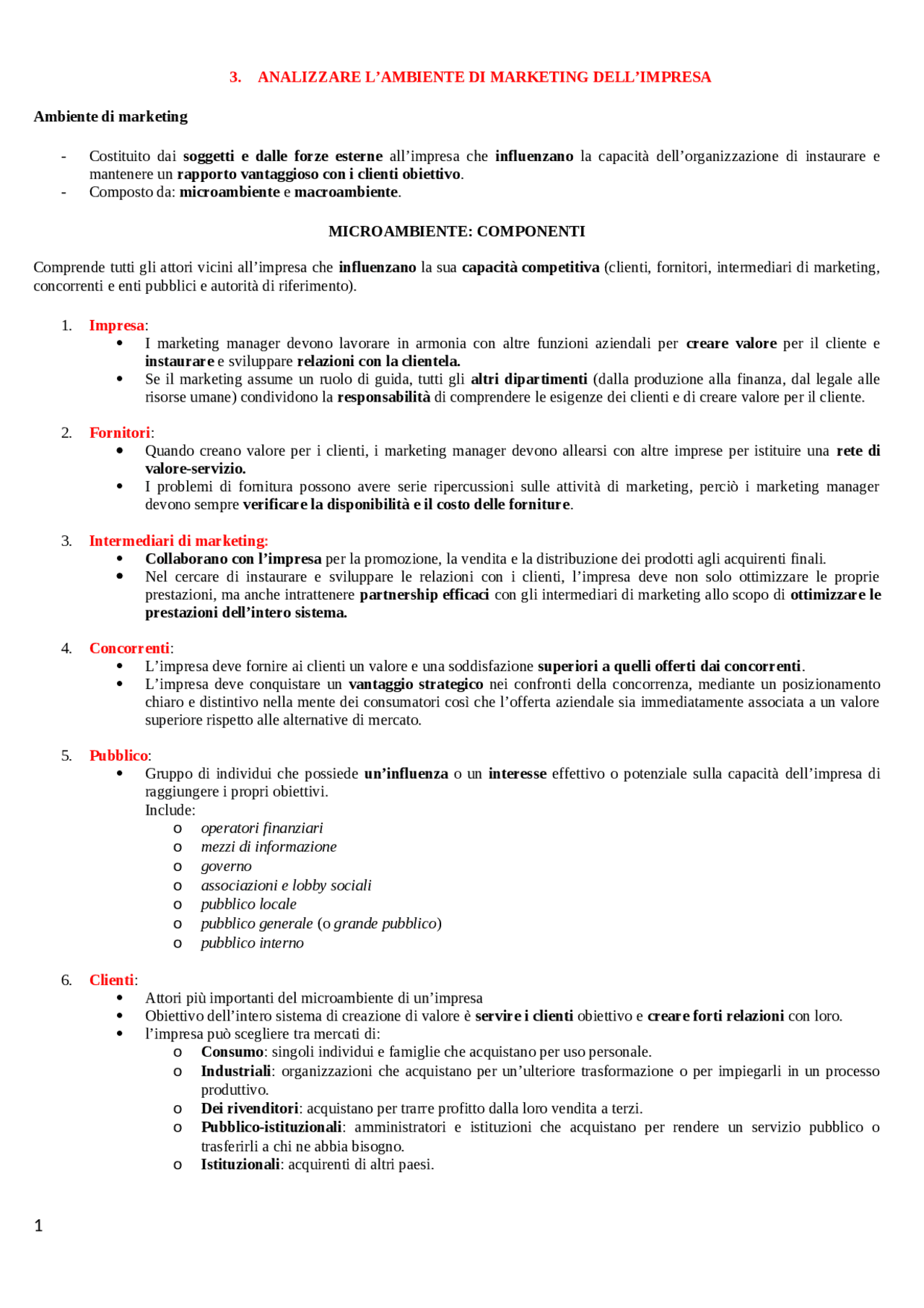 Riassunto Capitolo 3 Principi Di Marketing Docsity