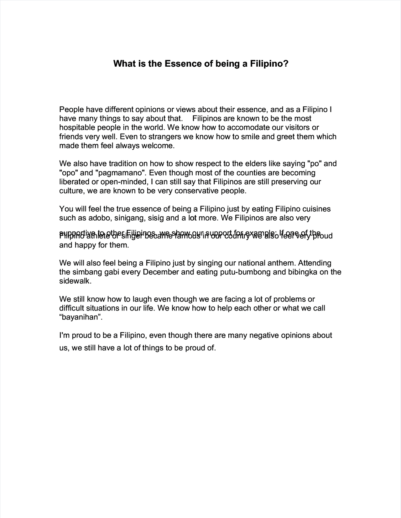 Essence of being a Filipino - Docsity