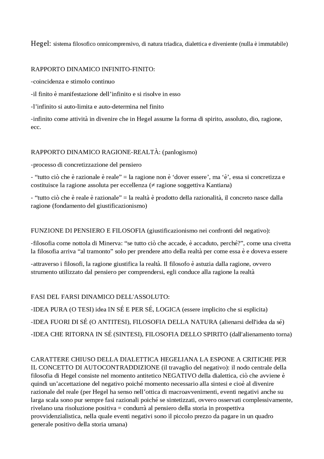 Hegel In Breve Lenciclopedia Delle Scienze Filosofiche In Compendio