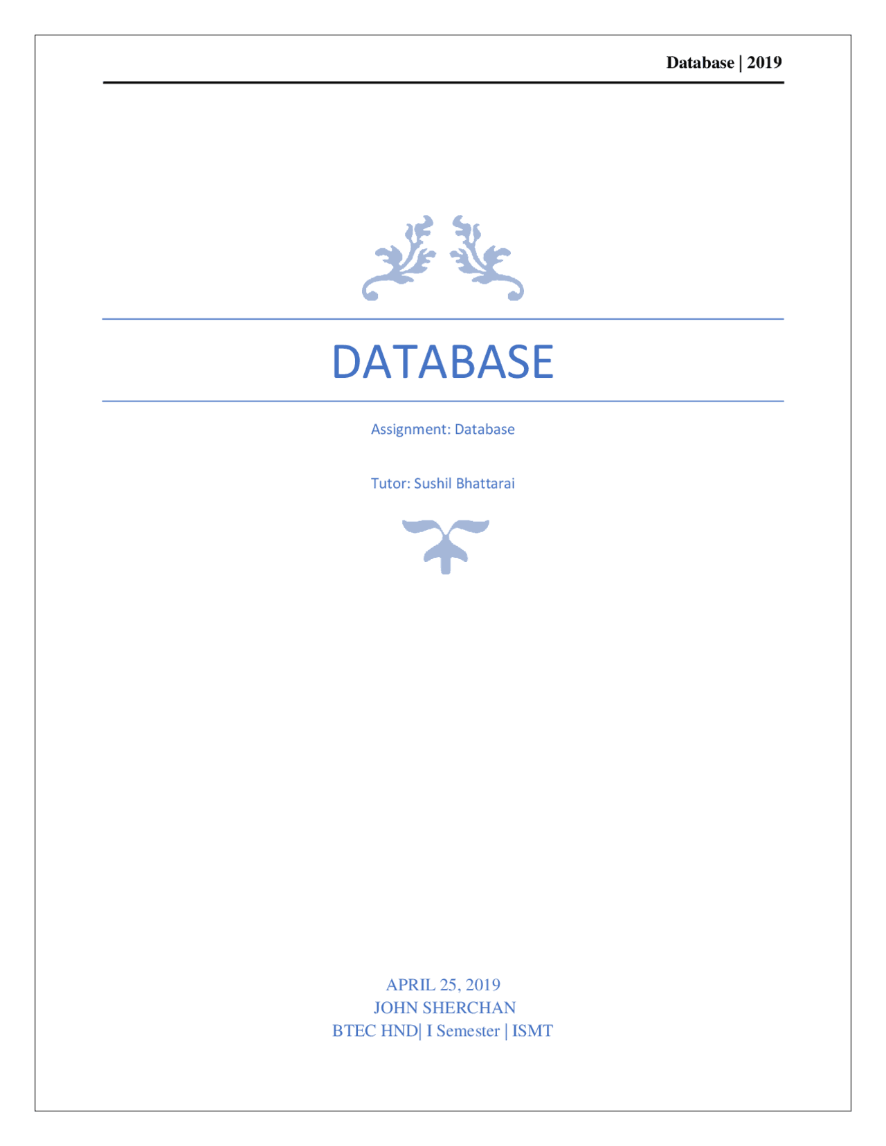 Btec Database Management System Level 4 Docsity