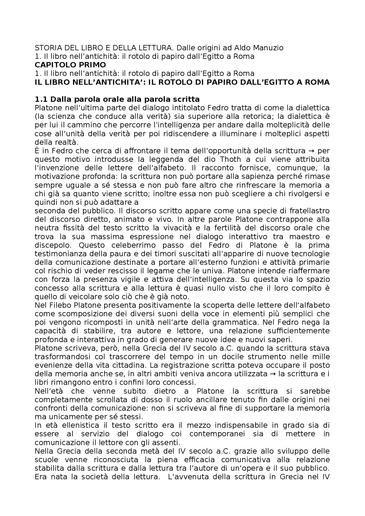 Storia Del Libro E Della Lettura Di Giorgio Montecchi Docsity