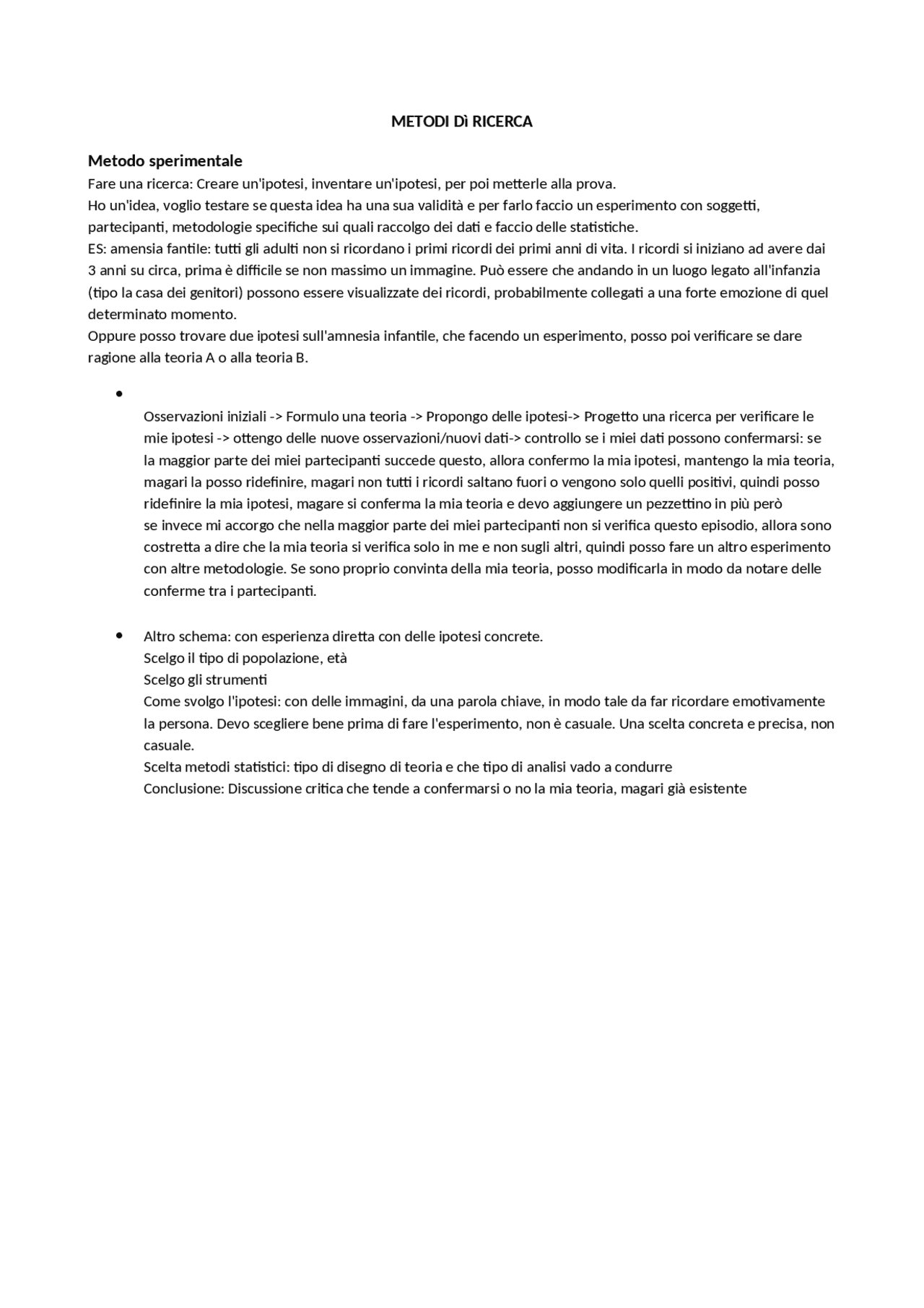 Metodi Di Ricerca Metodo Sperimentale Docsity