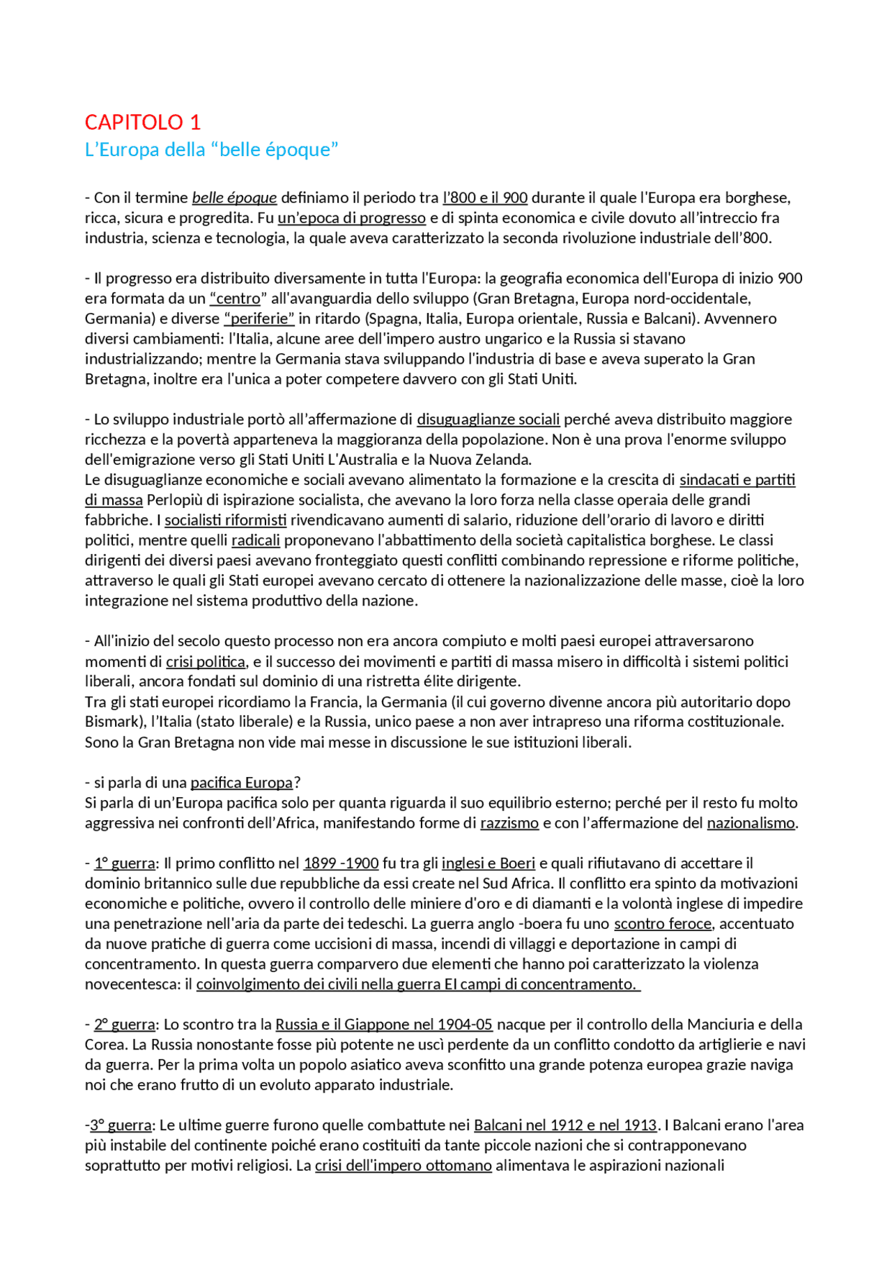La Belle Epoque Riassunto Docsity