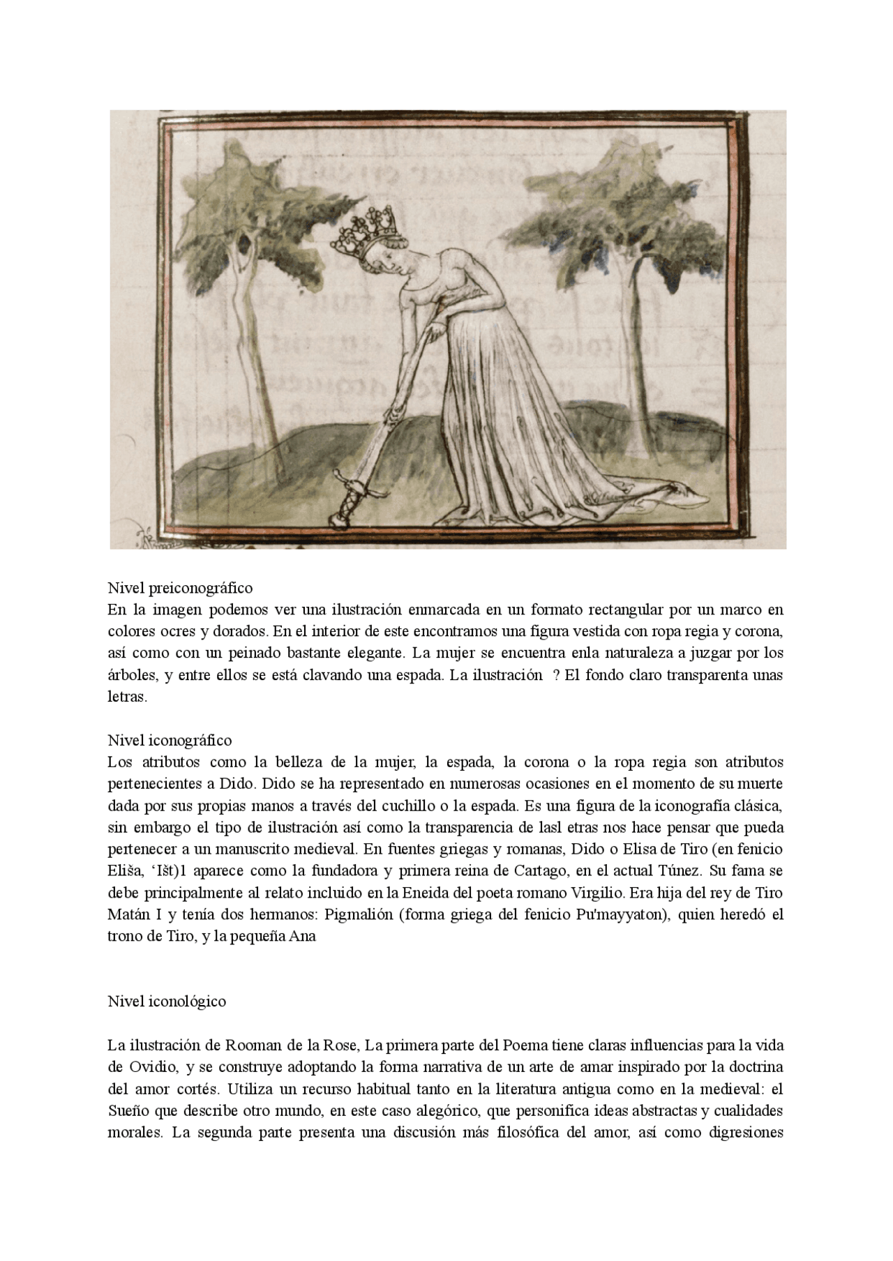 Análisis iconográfico | Ejercicios de Historia del Arte | Docsity