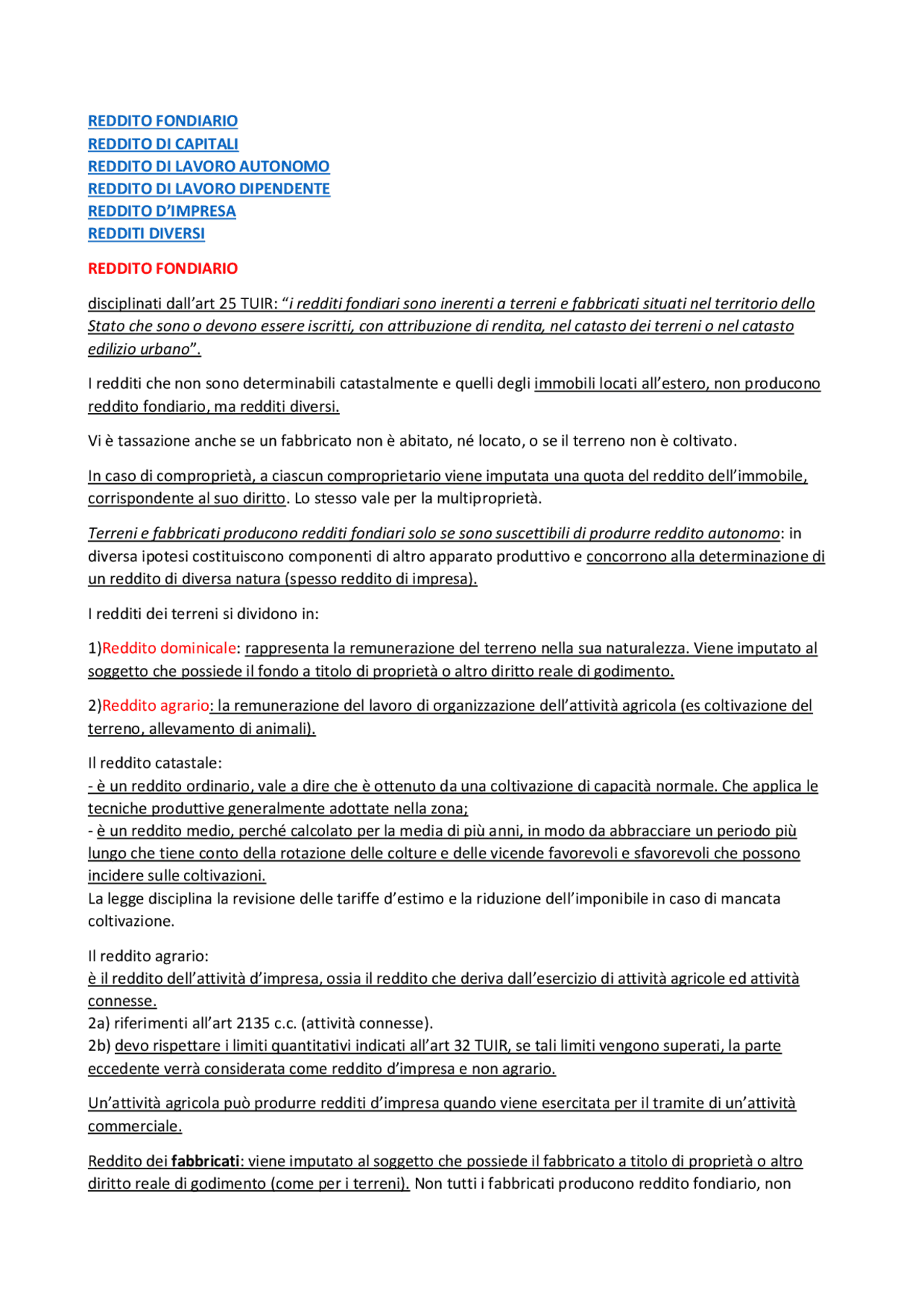 Redditi Imponibili Ai Fini Irpef Irap Ires Sintesi Del Corso Di