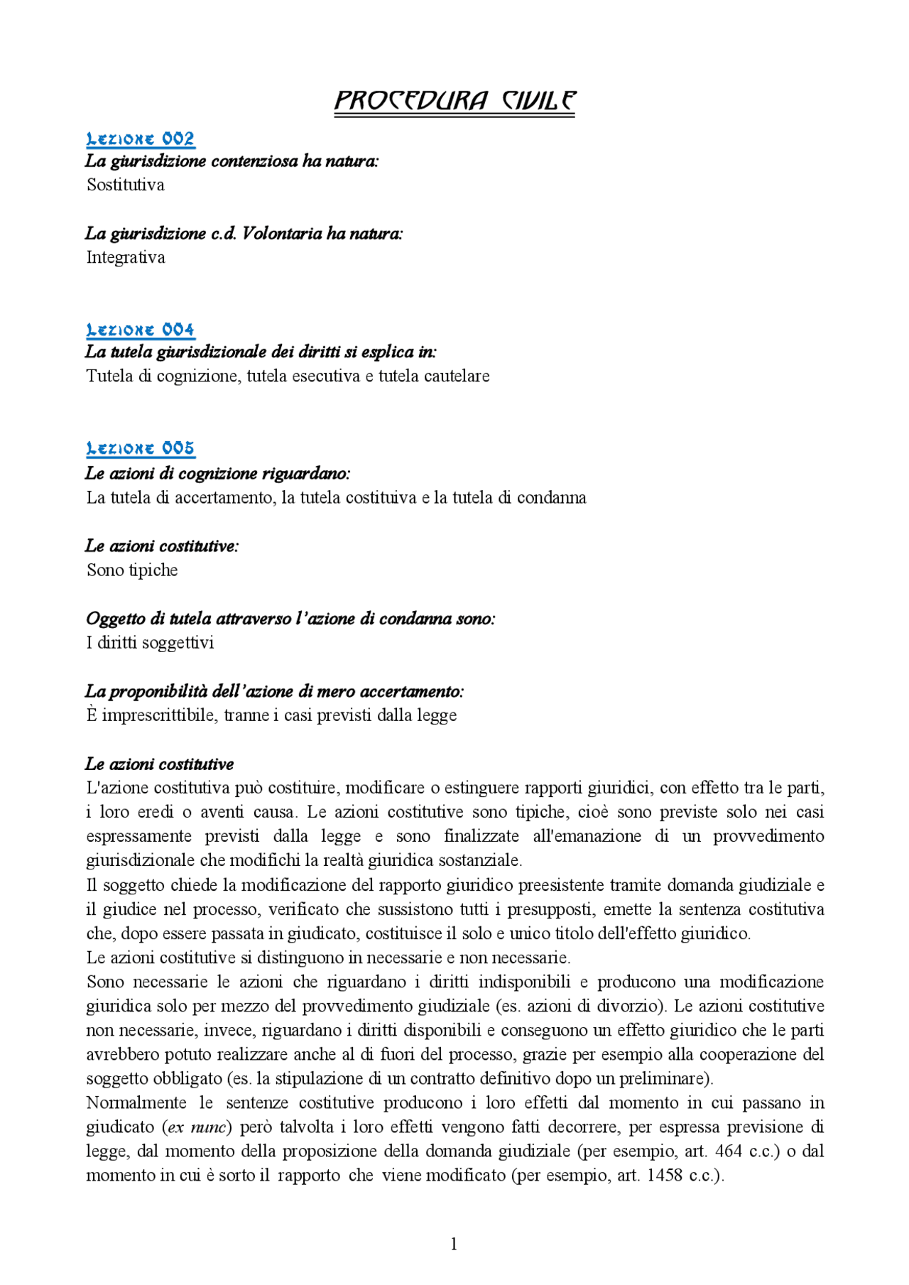 Paniere Domande Aperte E Chiuse Diritto Processuale Civile Docsity