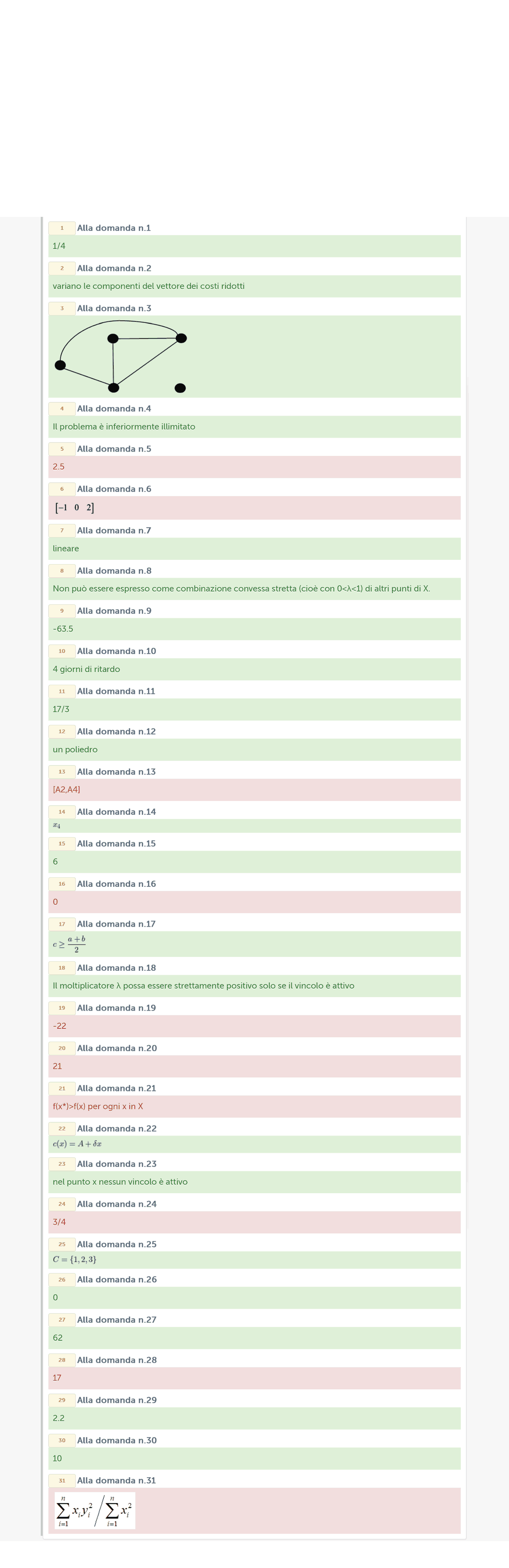 Test Svolto Ricerca Operativa Docsity