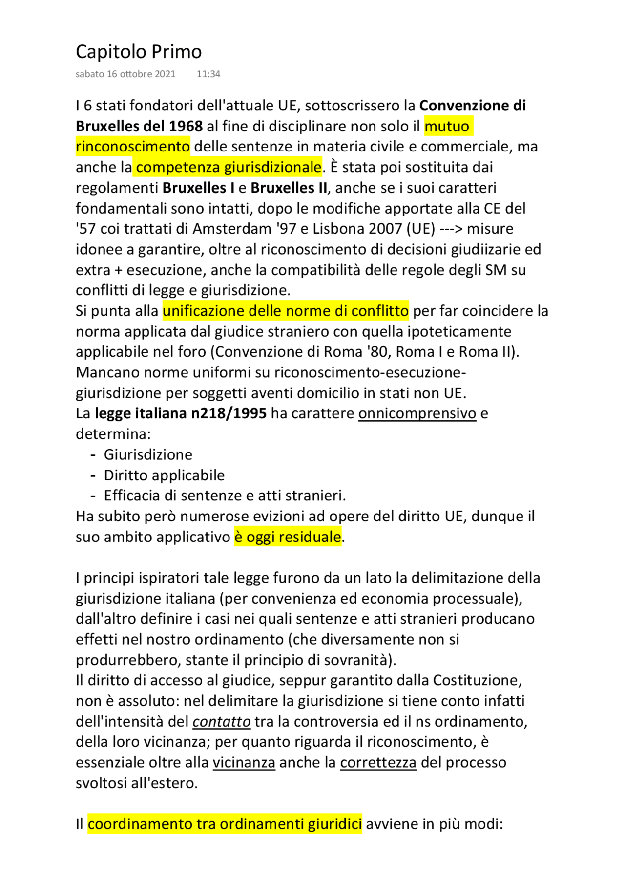 Riassunto Sintetico Del Primo Capitolo Del Manuale Docsity