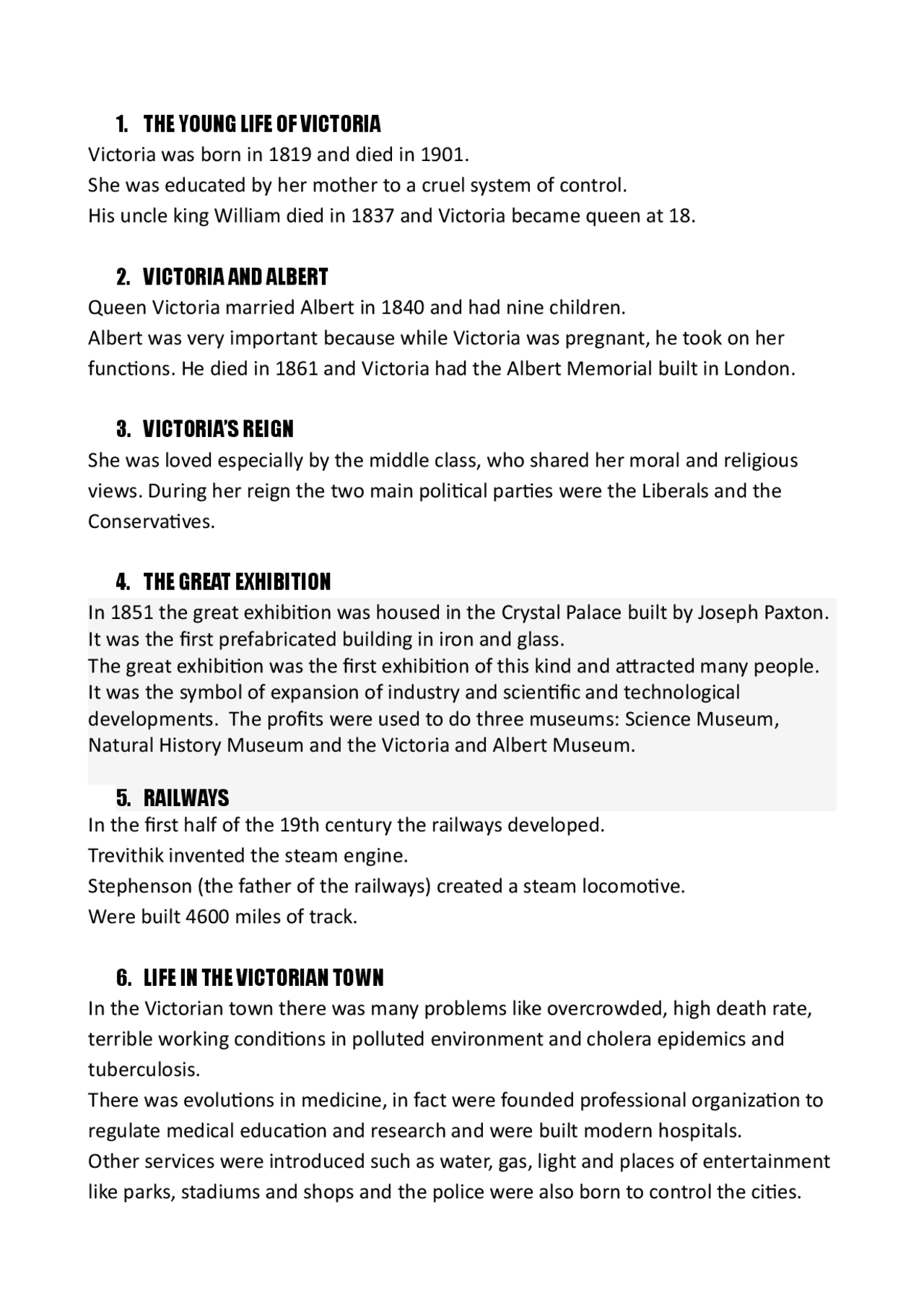 Queen Victoria and victorian age - Docsity