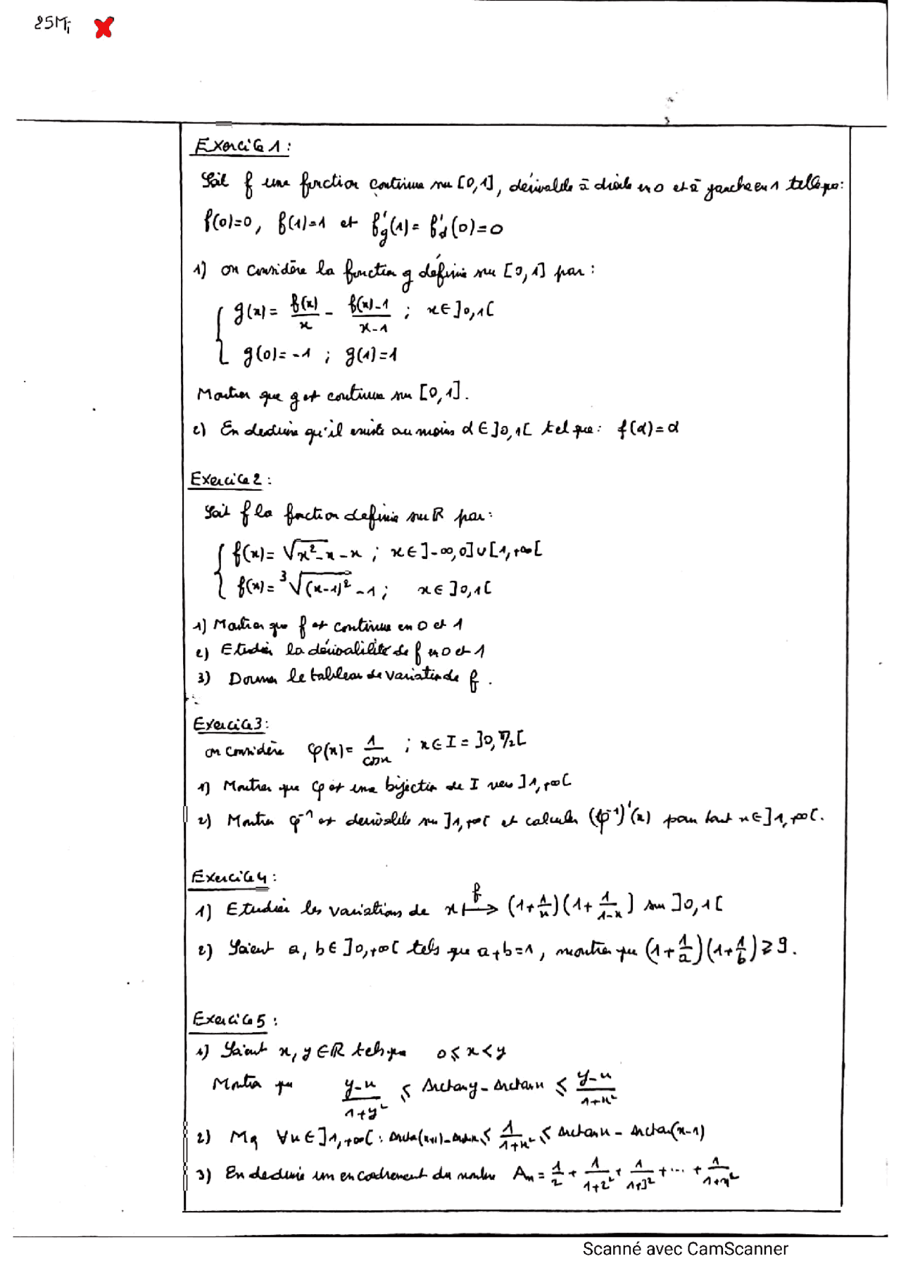 Derivation Exercise Docsity
