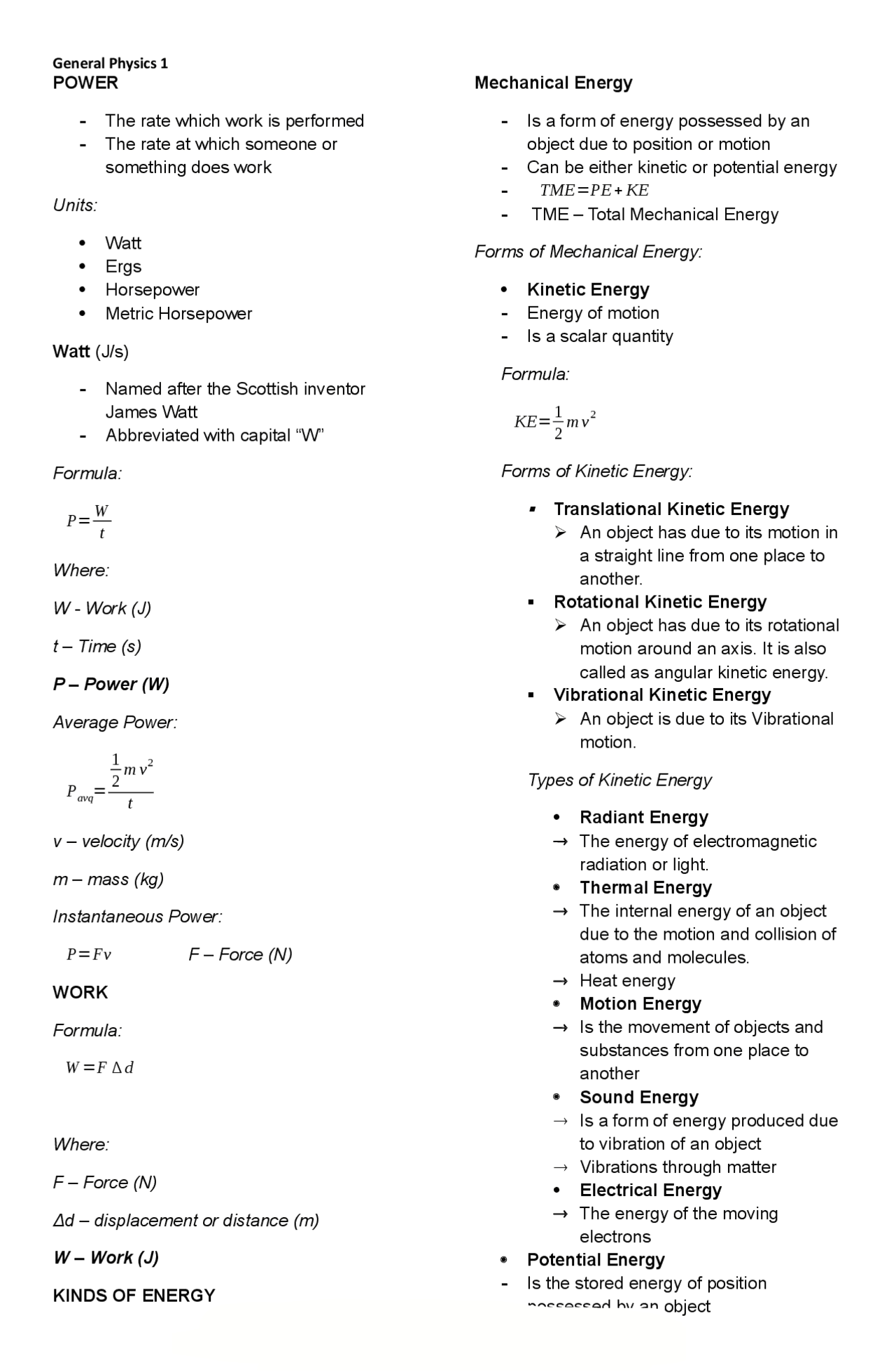 Physics 2a Final Exam Review Docsity