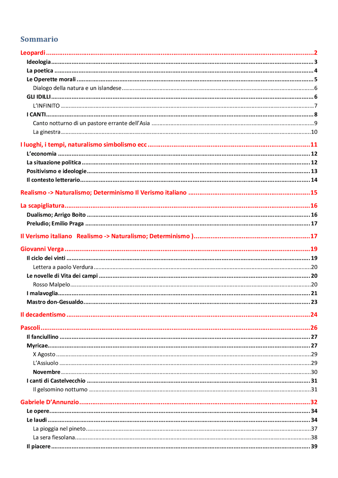 Appunti Di Autori Di Italiano Docsity