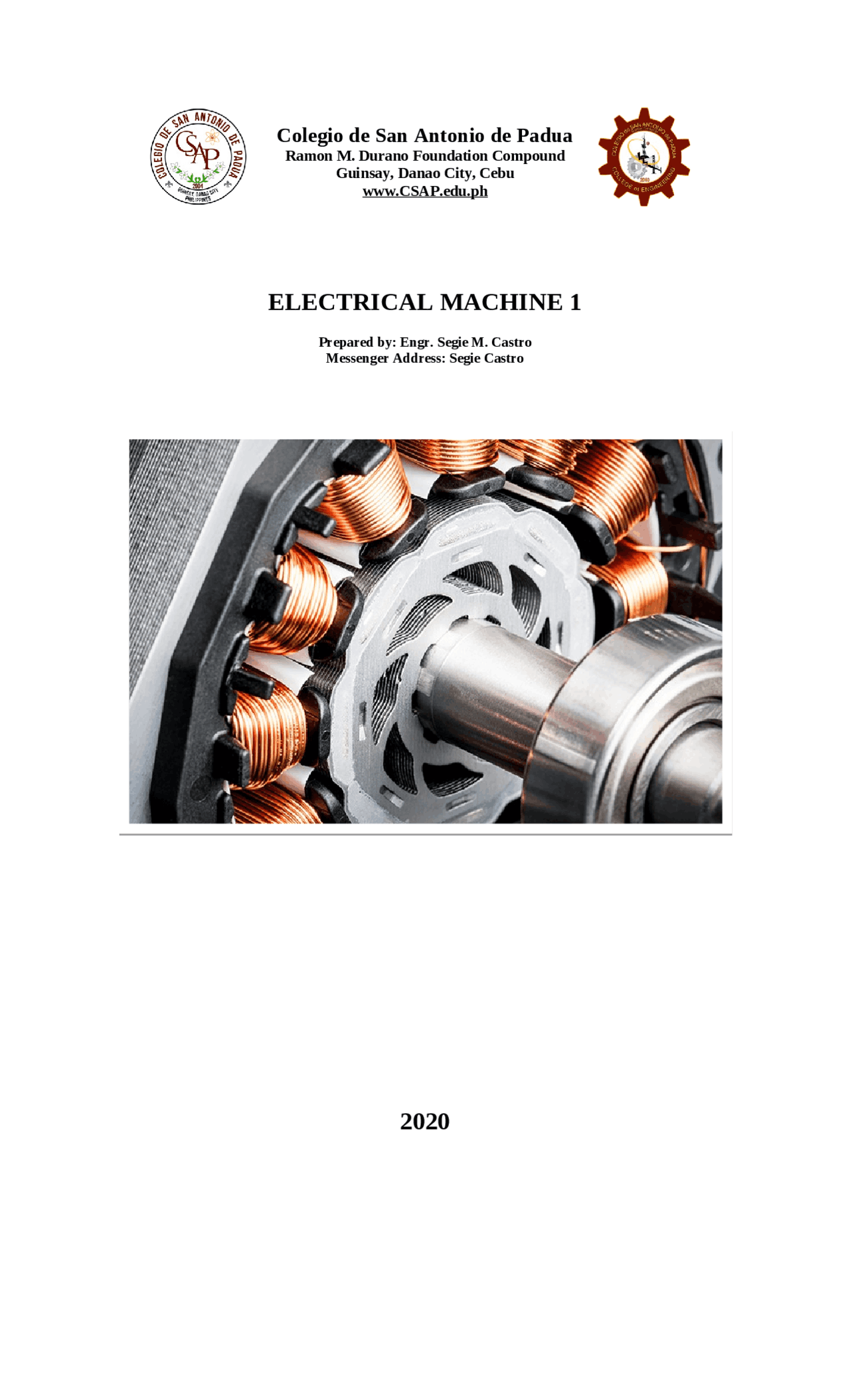 Electrical Machines 1 Lecture Notes Electric Machines Docsity