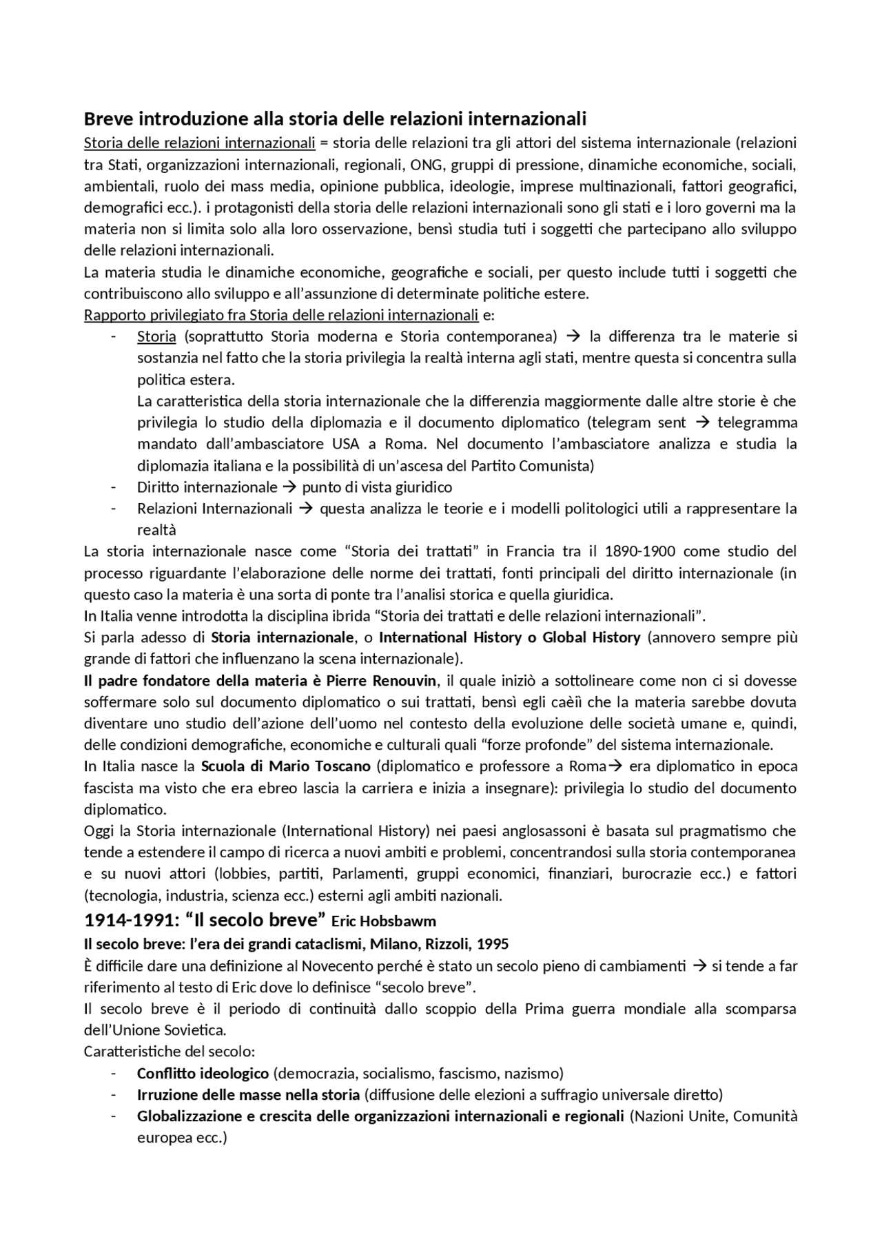 Storia Delle Relazioni Internazionali Guasconi Docsity