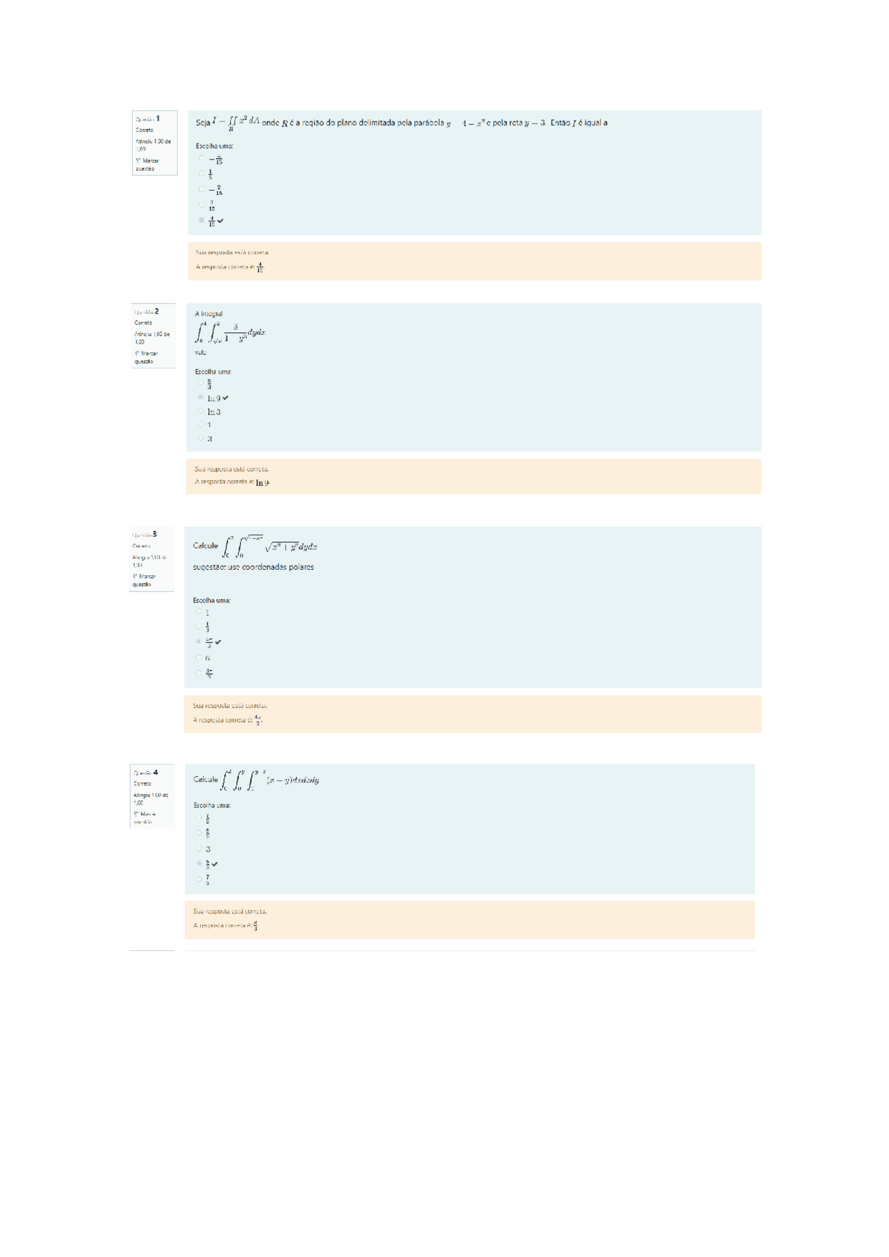 Prova 1 Calculo Iii Prove Desame Calcolo I Docsity