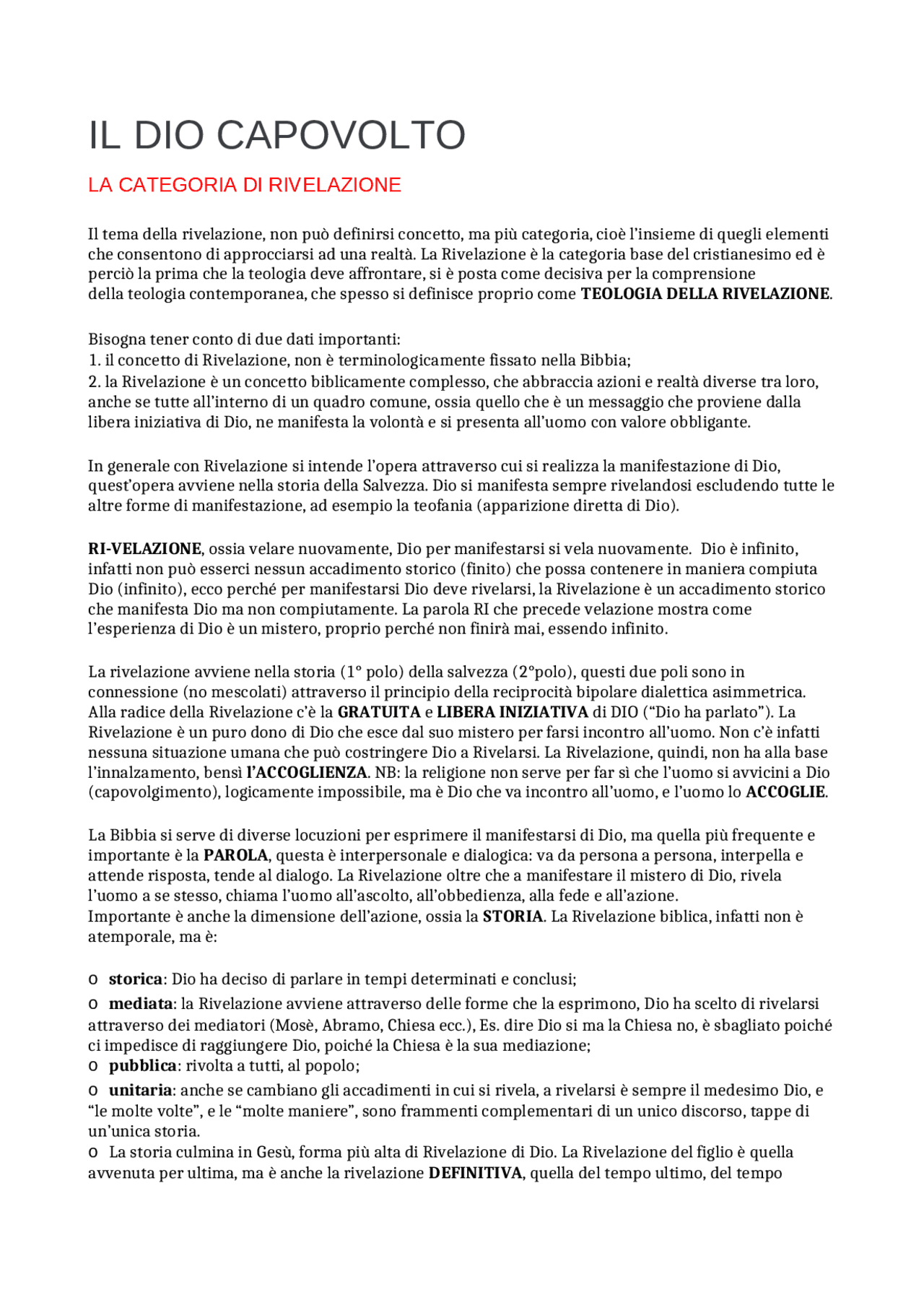 Appunti Di Teologia 1 Professor E Dezza Appunti Di Teologia Docsity