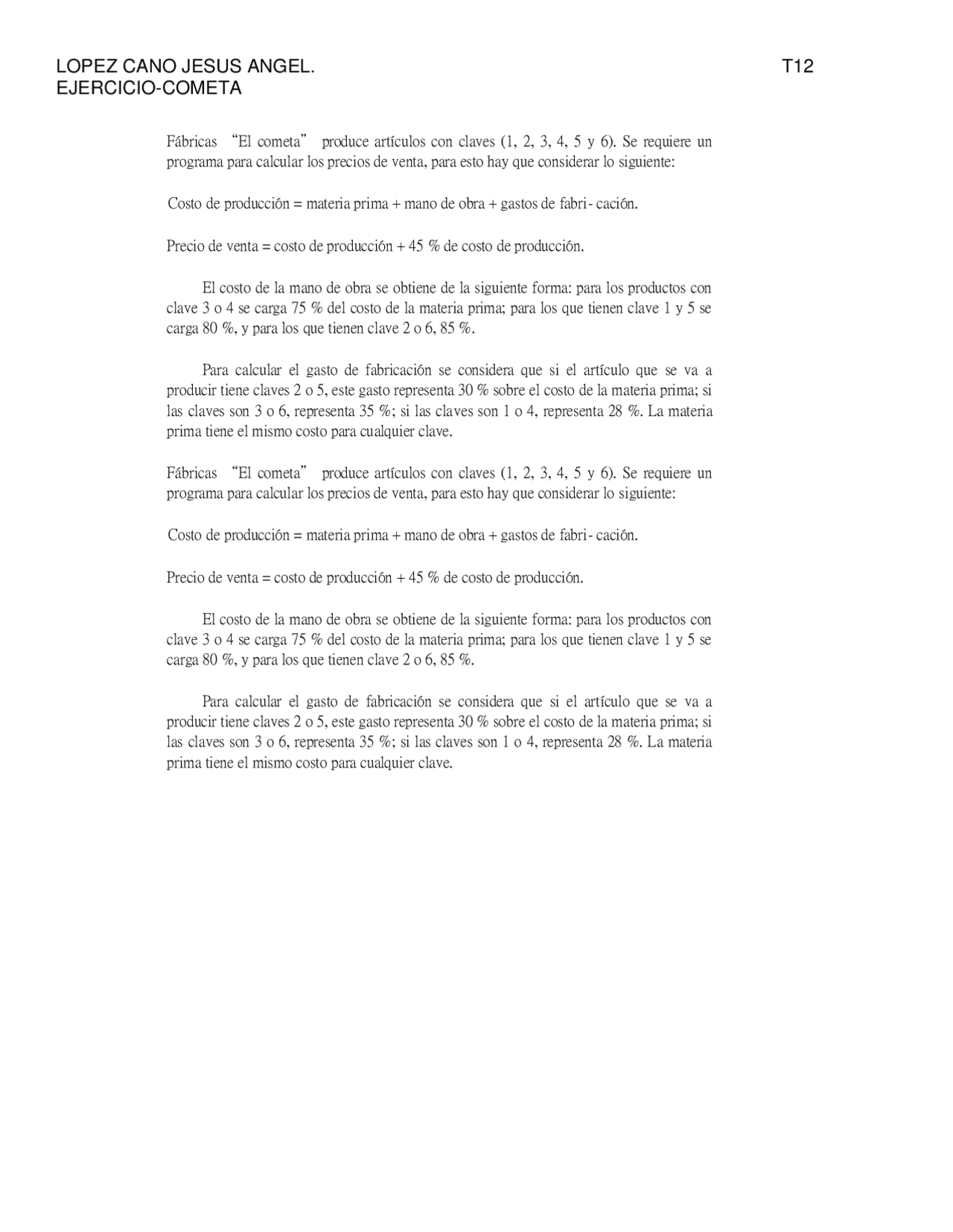 Ejercicios De Programacion Docsity