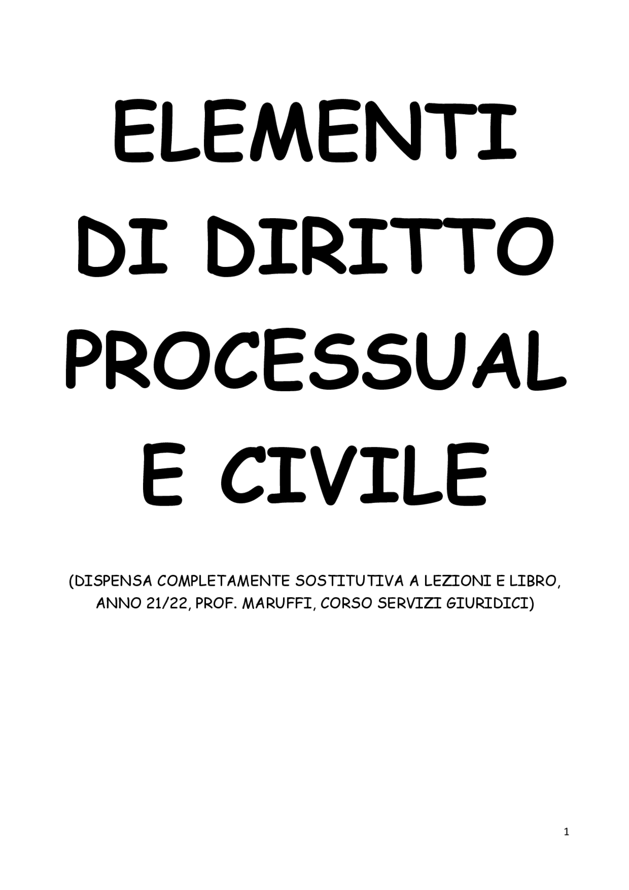Dispensa Di Elementi Di Diritto Processuale Civile Docsity