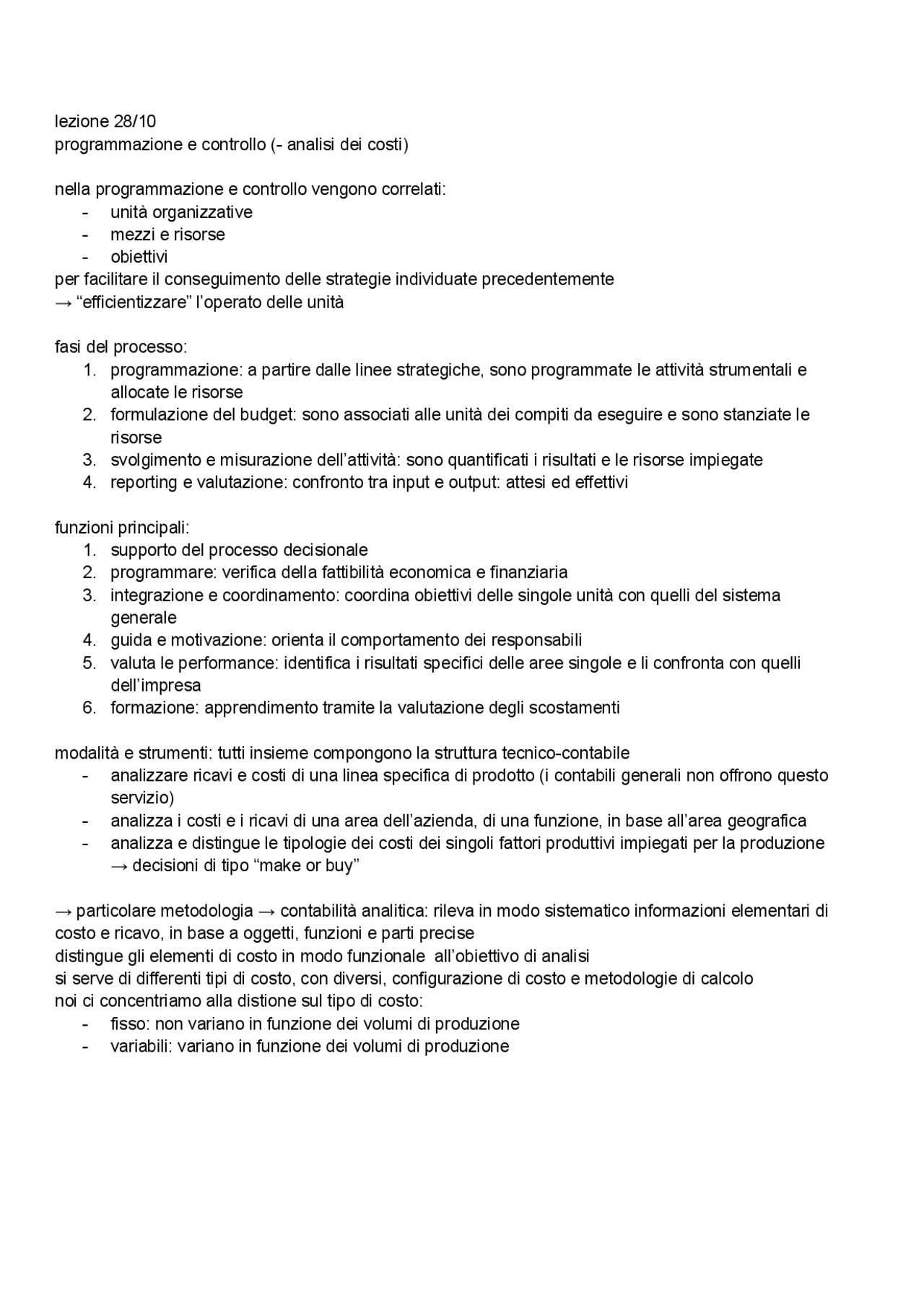 Programmazione E Controllo Docsity