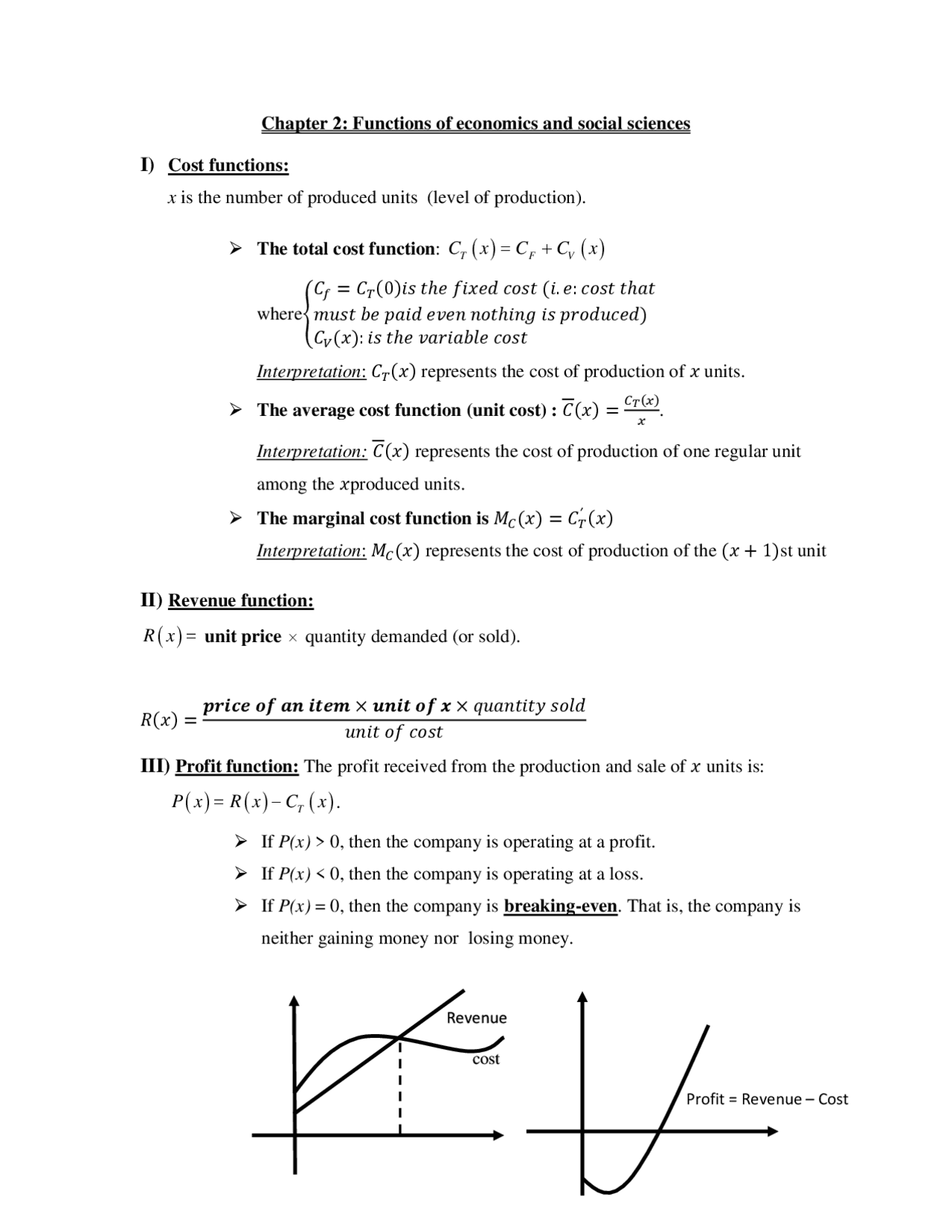 Basic rules for economic math - Docsity