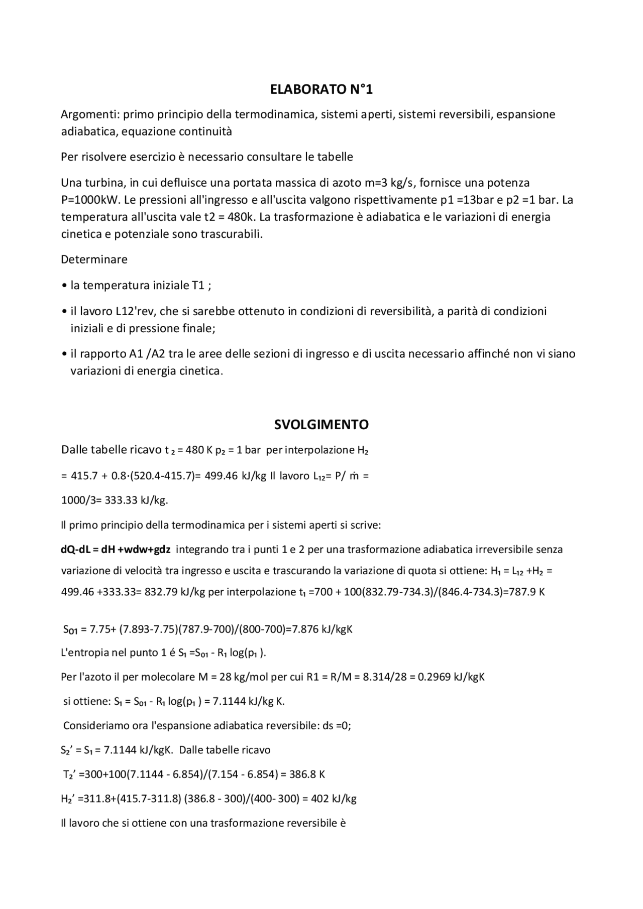Prove Desame Elaborato 1 Corretto E Superato Docsity