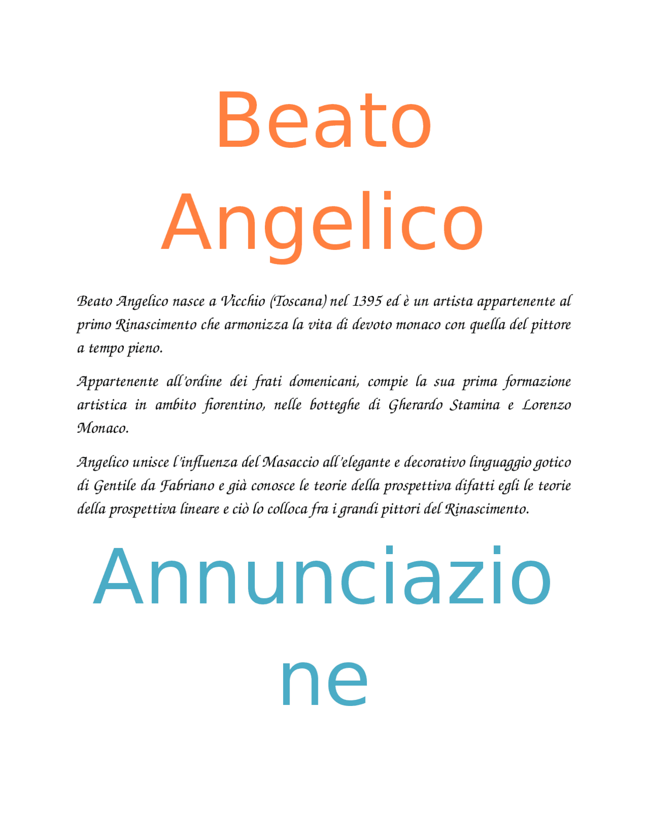 Le Opere Di Beato Angelico Docsity