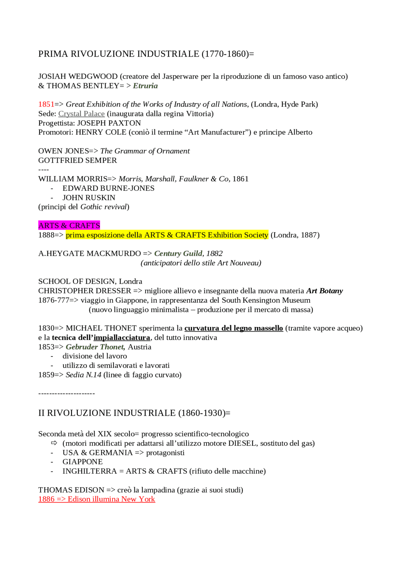 Storia Del Design Preparazione Told Docsity