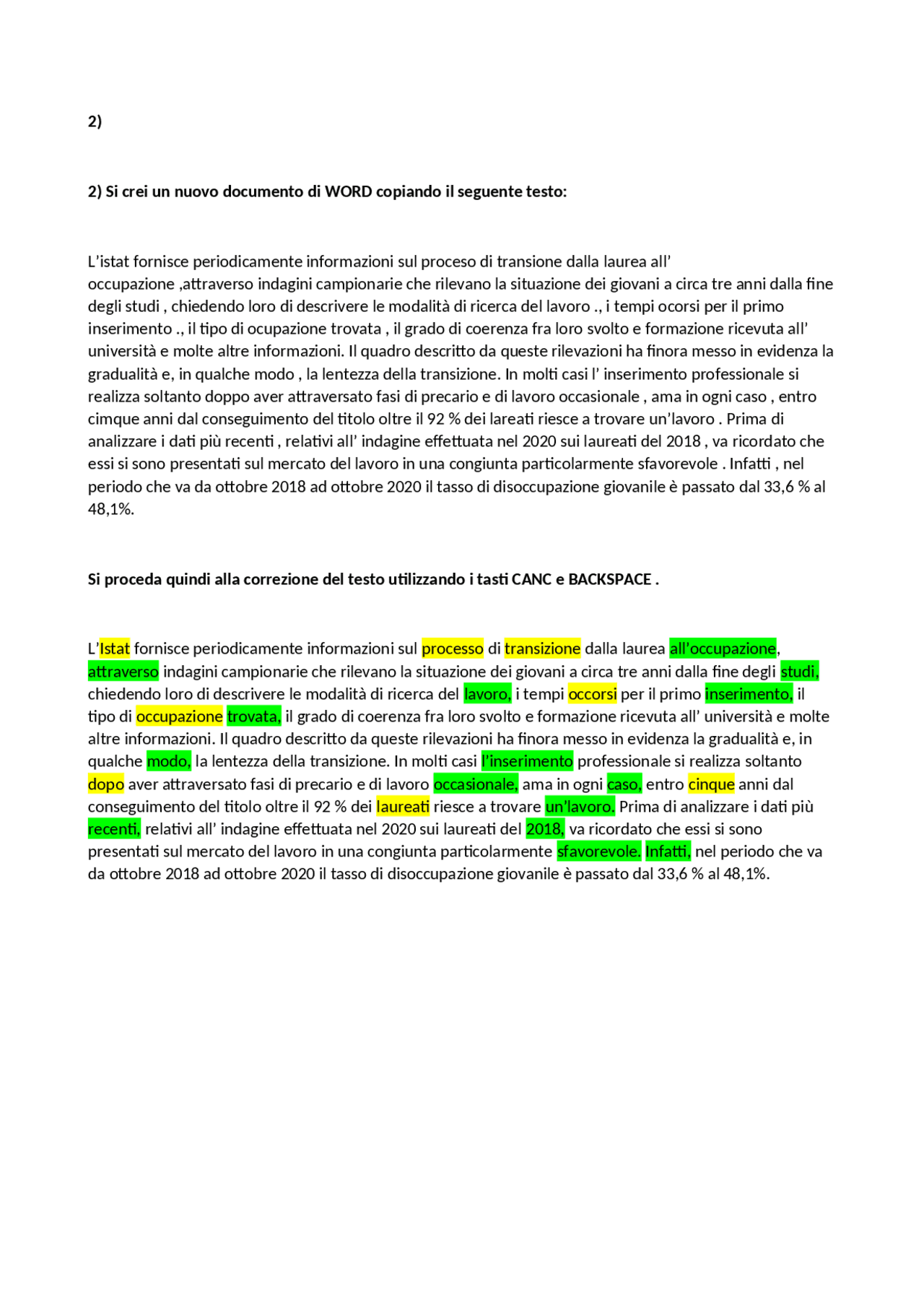 Esercitazioni Abilità Informatiche E Telematiche Docsity
