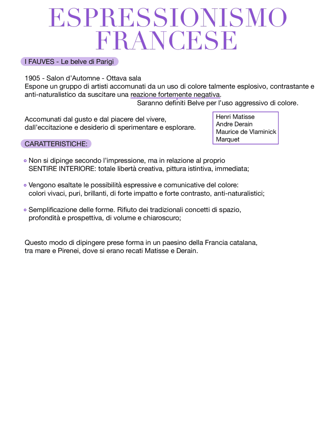 Espressionismo Francese Docsity