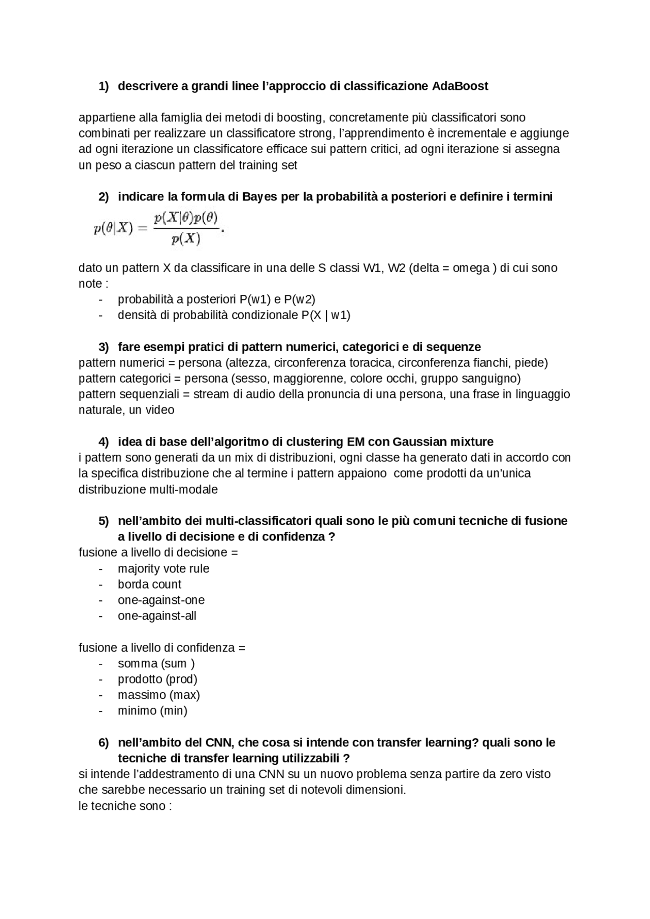domande e risposte esami | Appunti di Machine learning | Docsity