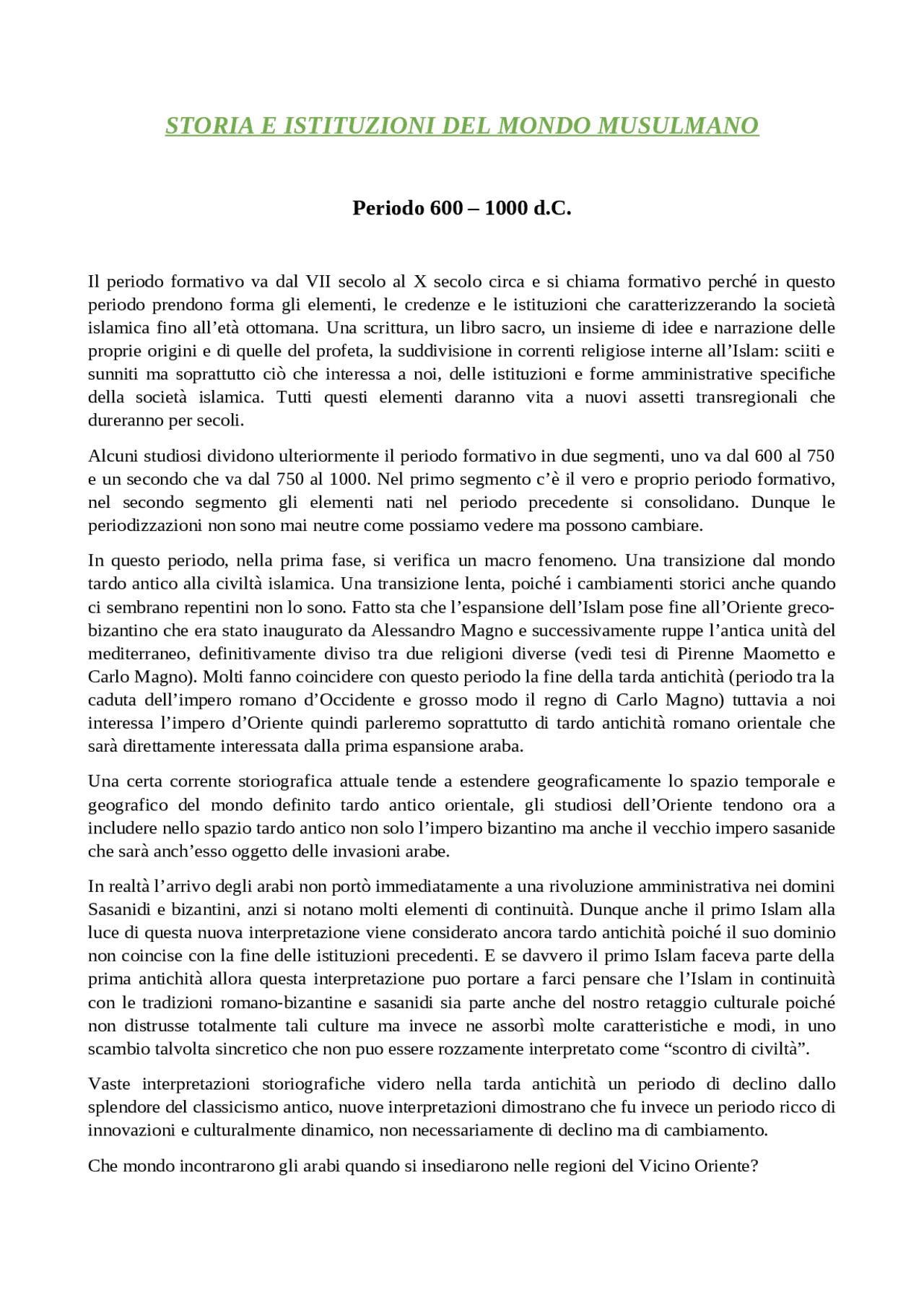 Appunti Delle Lezioni Docsity
