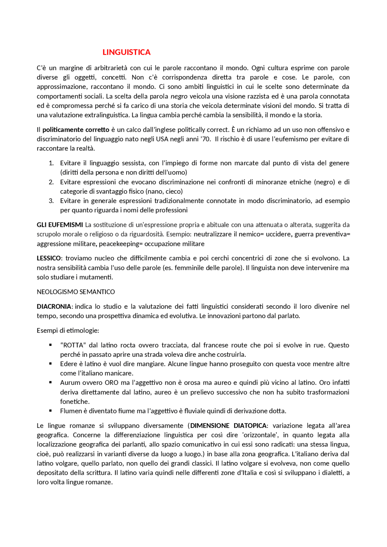 Appunti Di Linguistica Docsity