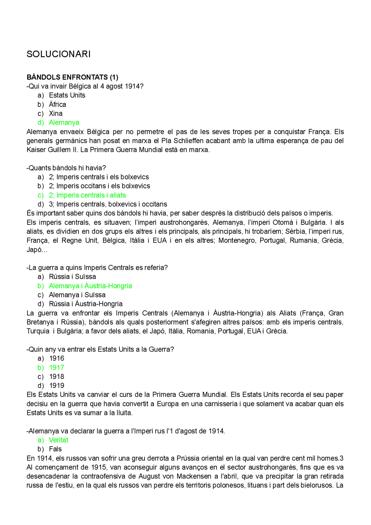 PRIMERA GUERRA MUNDIAL - Docsity