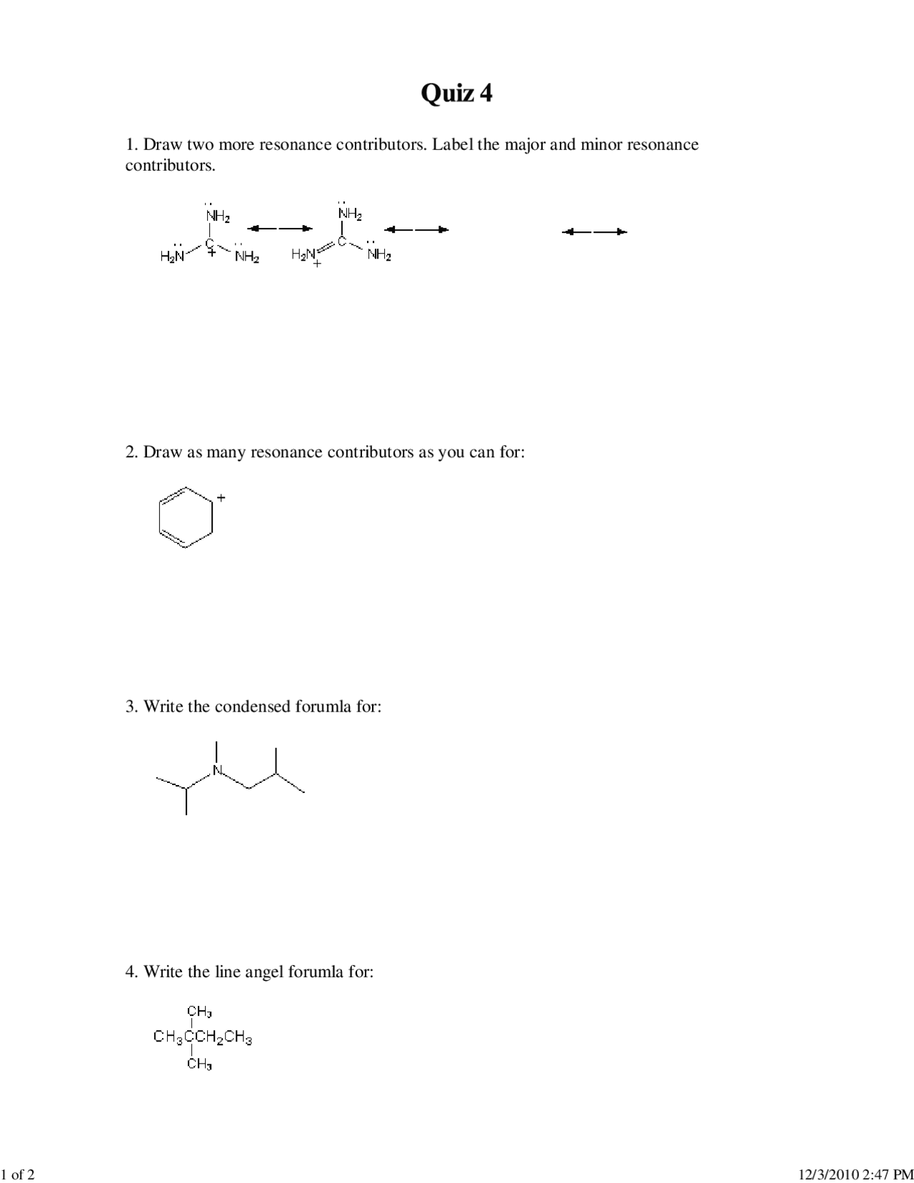 Chemistry Quizzes For All Ages Docsity