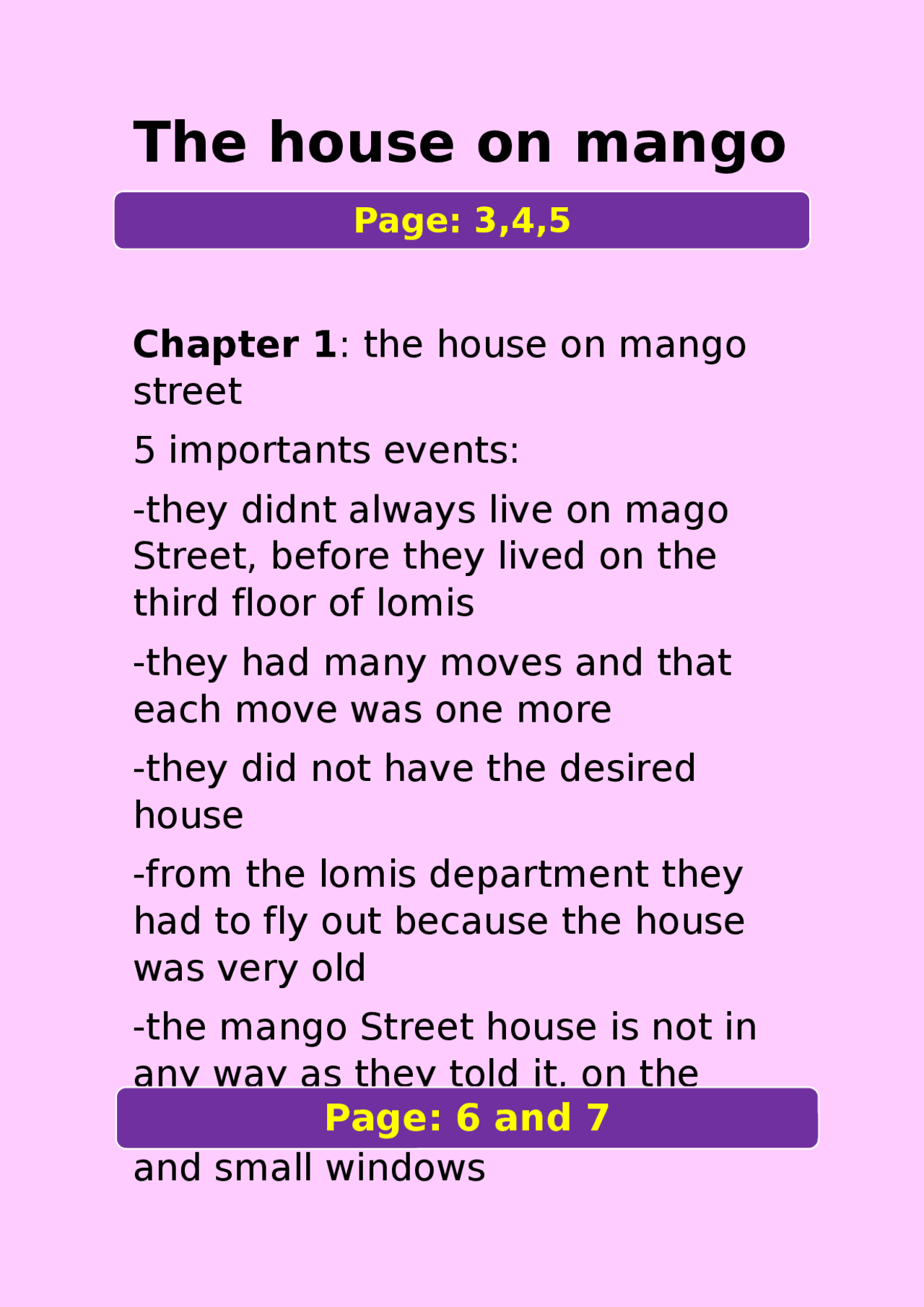 The house on mango street - Docsity
