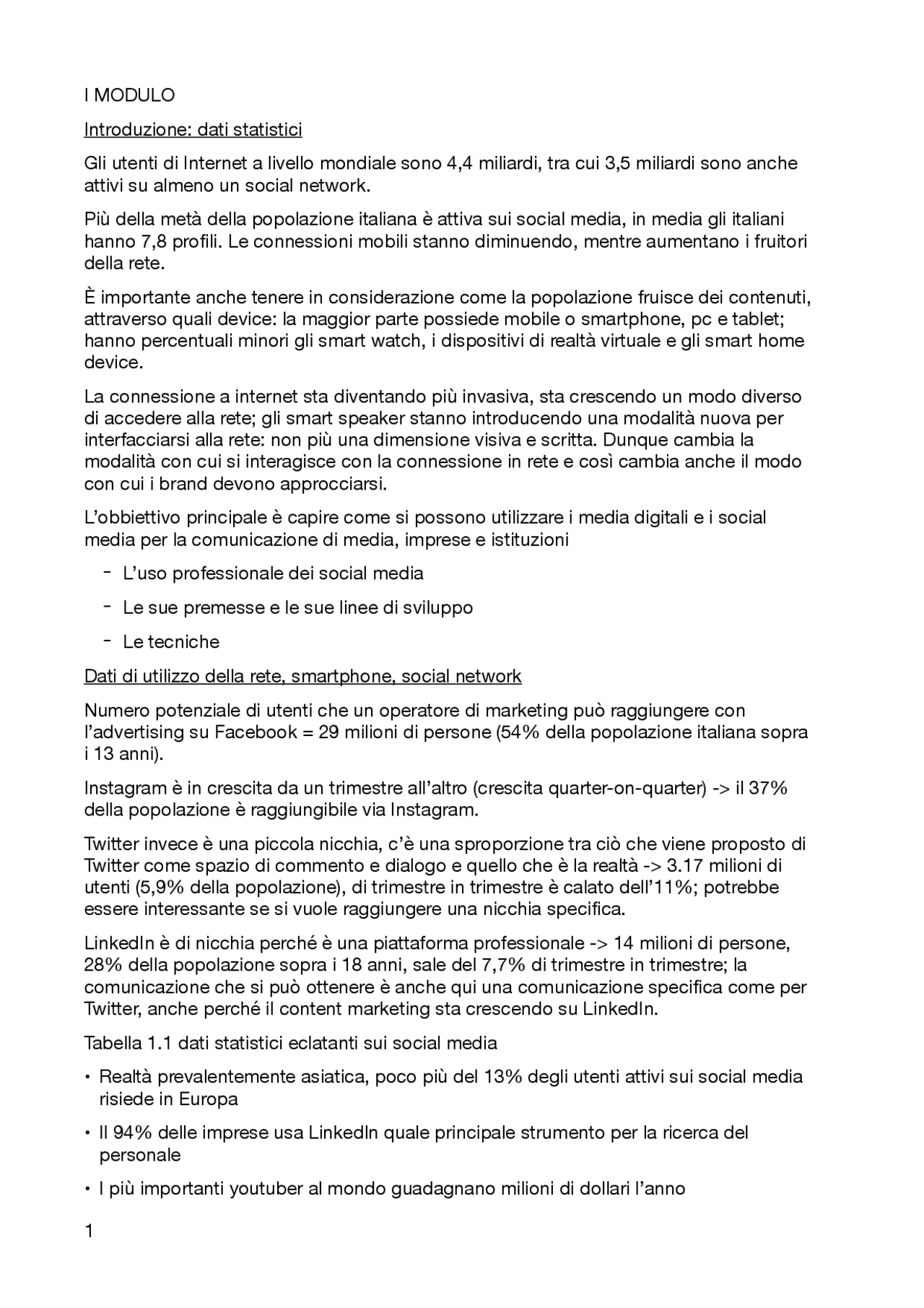 Appunti Comunicazione E Marketing Digitale 1° Modulo Docsity