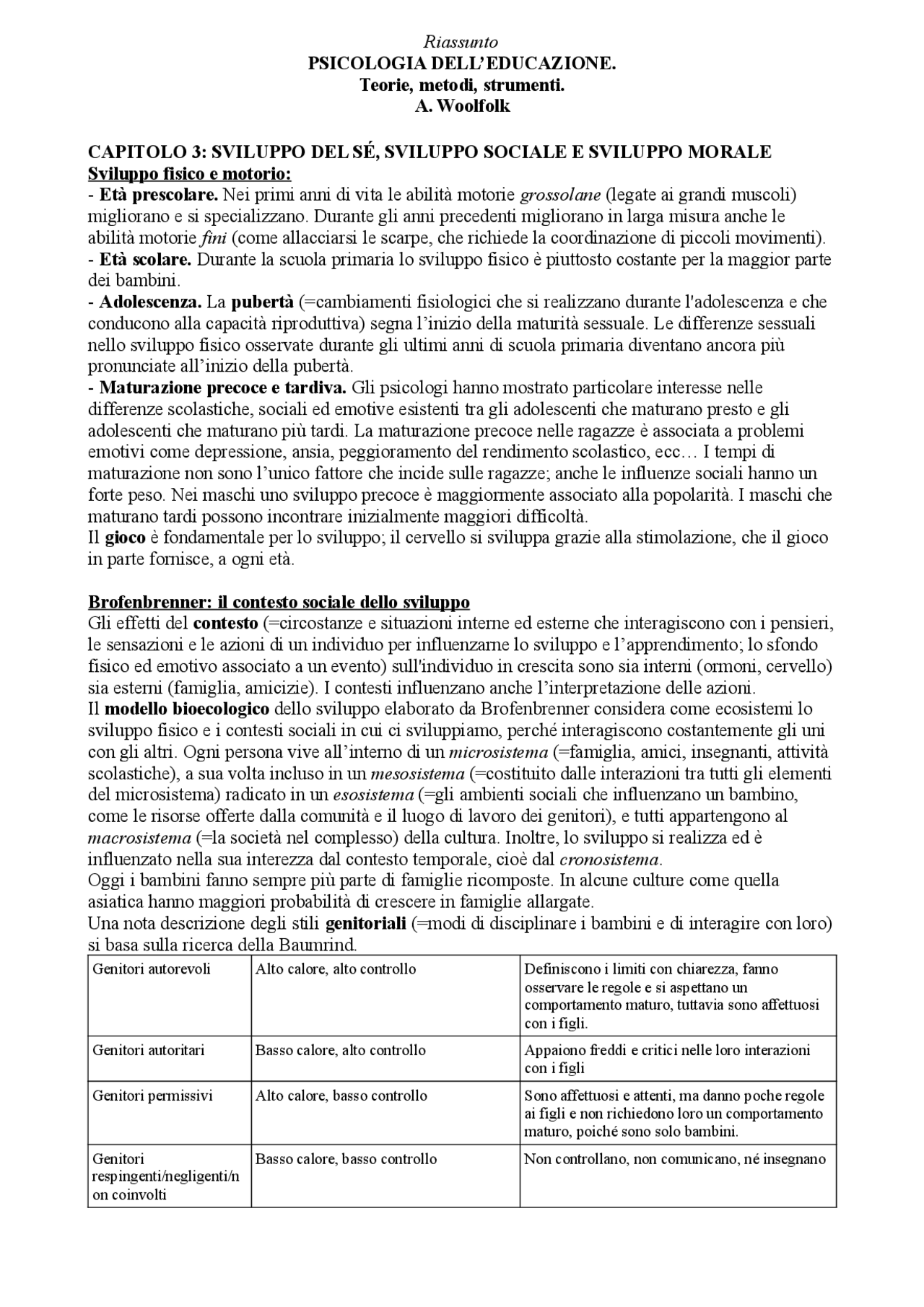 Riassunto Capitolo 3 Docsity