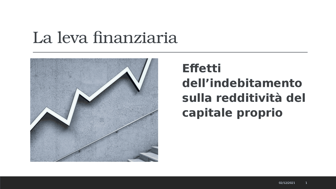 Leva finanziaria e modalità di calcolo - Docsity