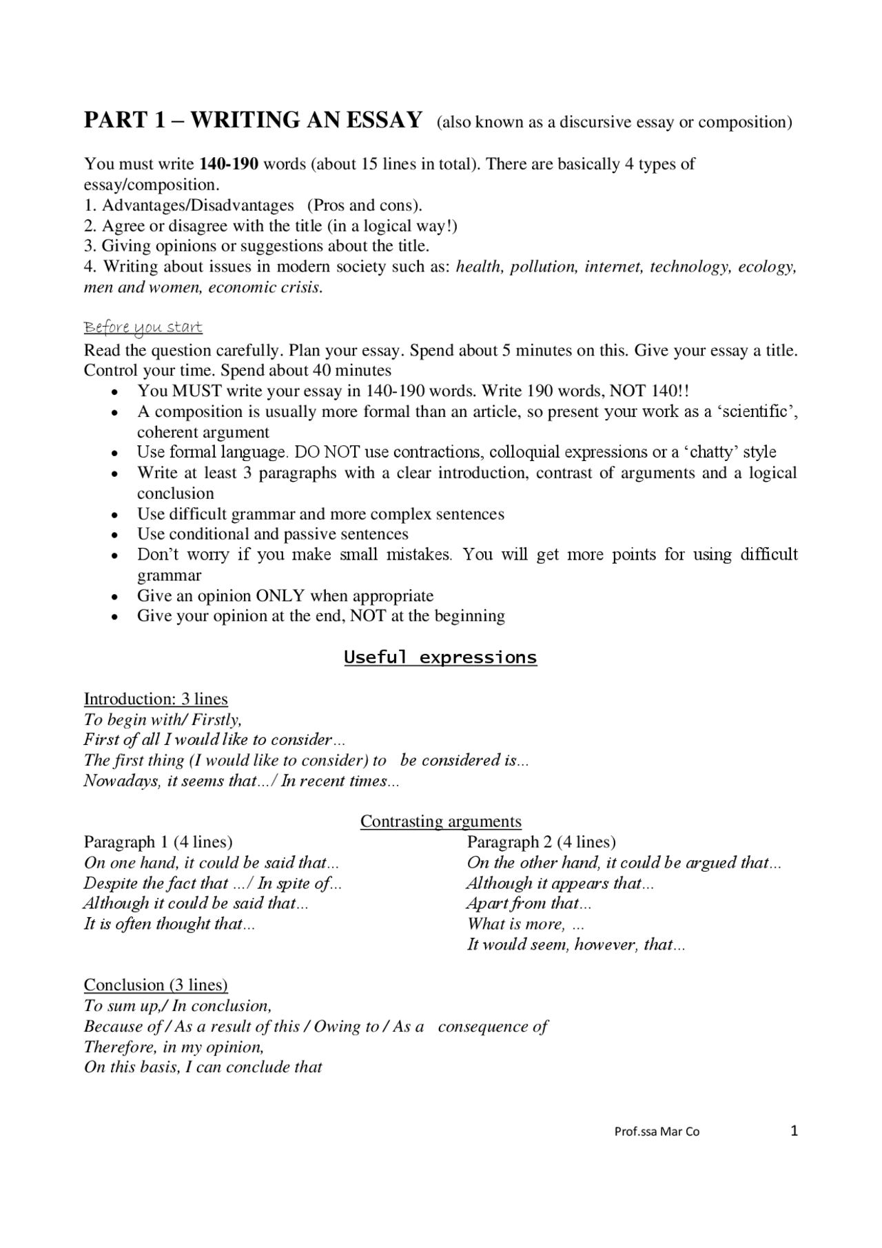 Cambridge FIRST Certificate Writing Guide | Schemi e mappe concettuali ...