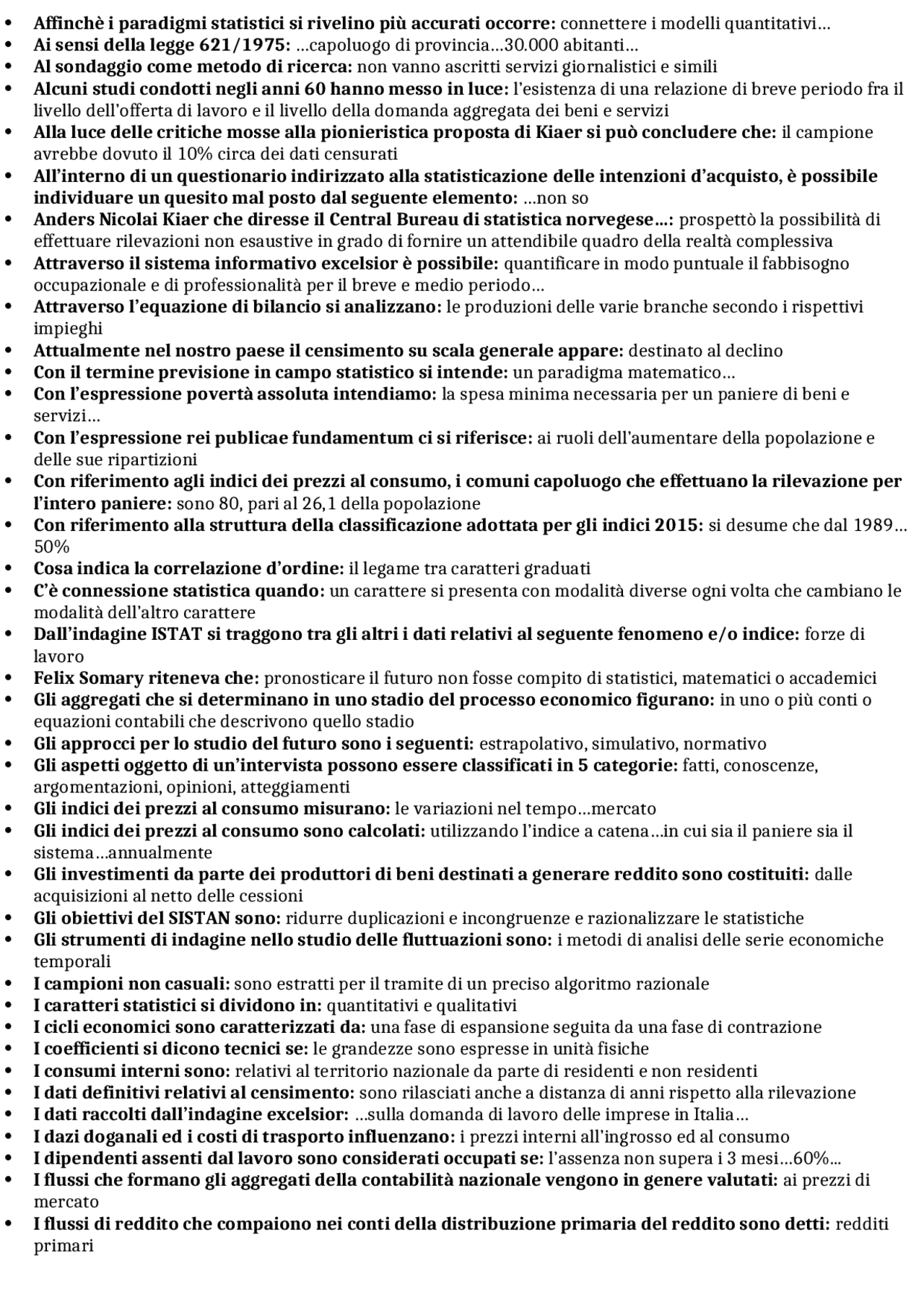Test Statistica Economica Docsity