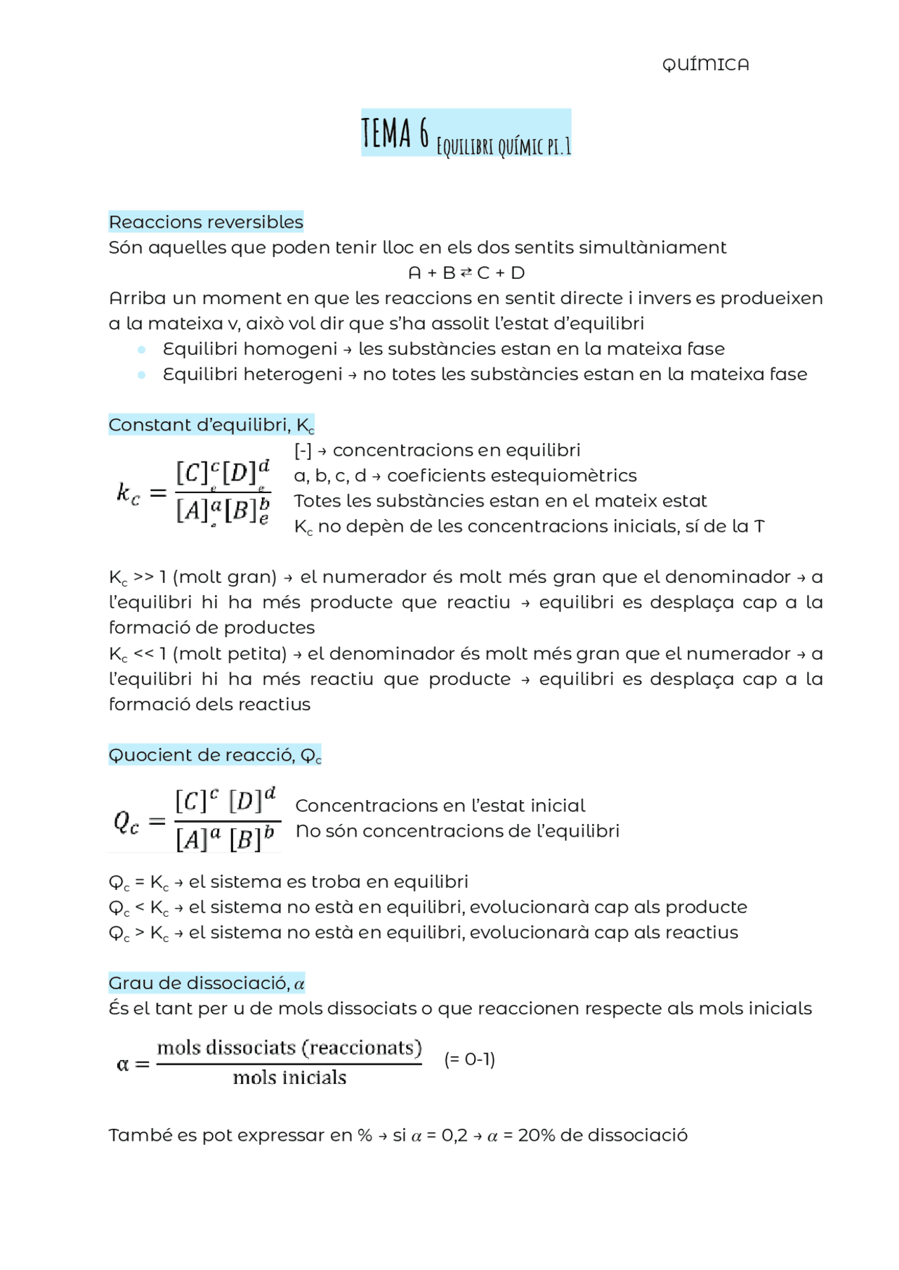 Equilibri Químic Heterogeni Docsity