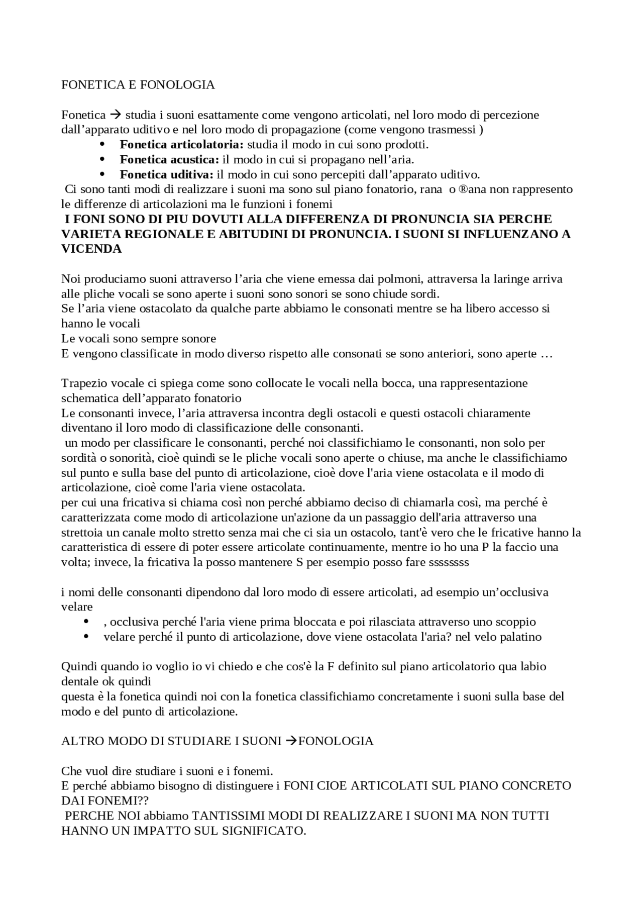 Fonetica E Fonologia Docsity