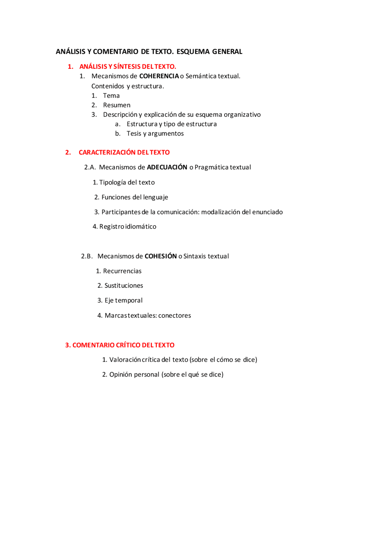 Esquema Comentario De Texto Docsity