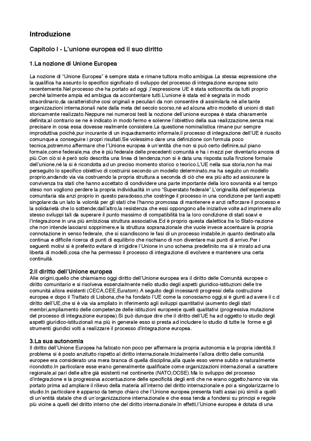 Riassunto Introduzione Diritto Ue Adam Tizzano Docsity