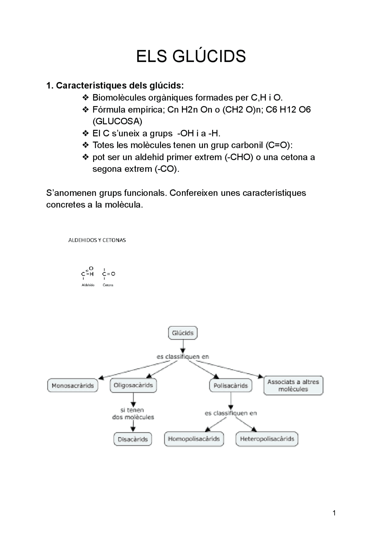 Els Glúcids 1r Batxillerat Docsity