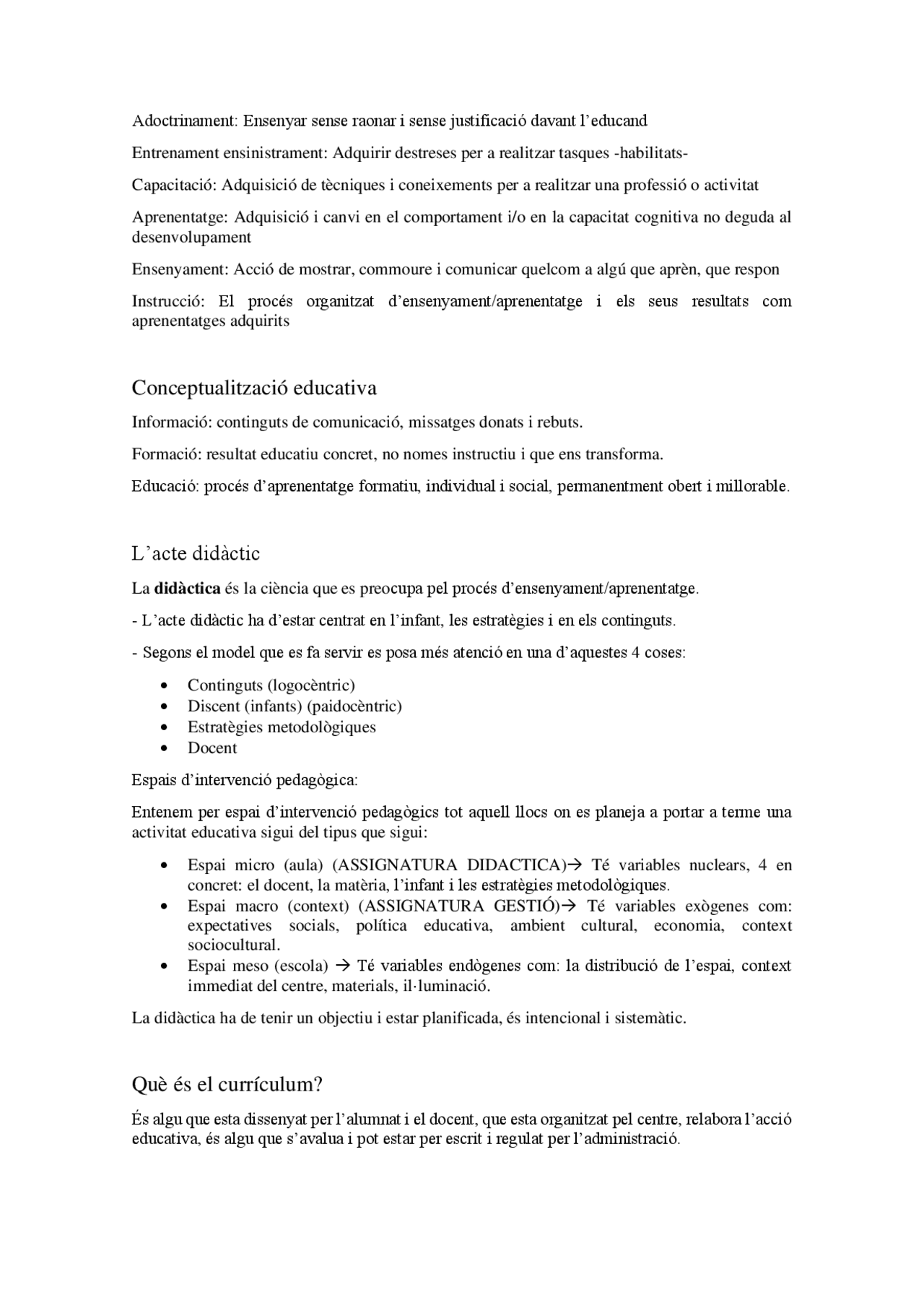 Didactica Apunts 2n De Carrera Docsity