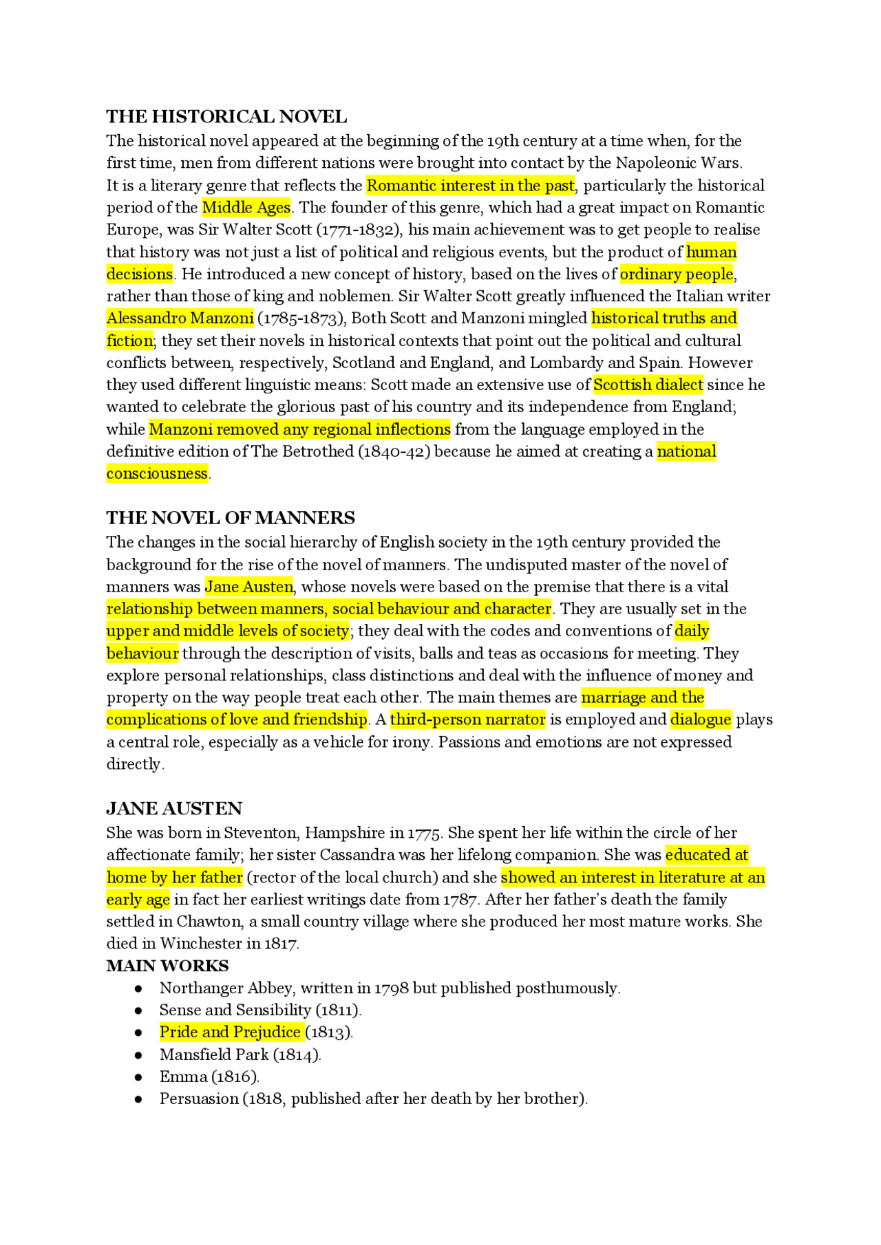 Inglese Programma Completo Maturità Docsity