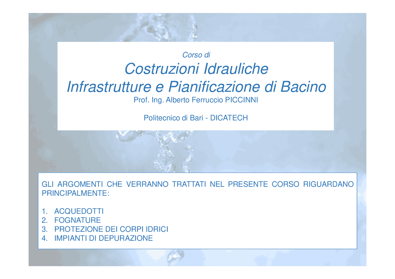 Appunti Di Idraulica Ingegneria Docsity