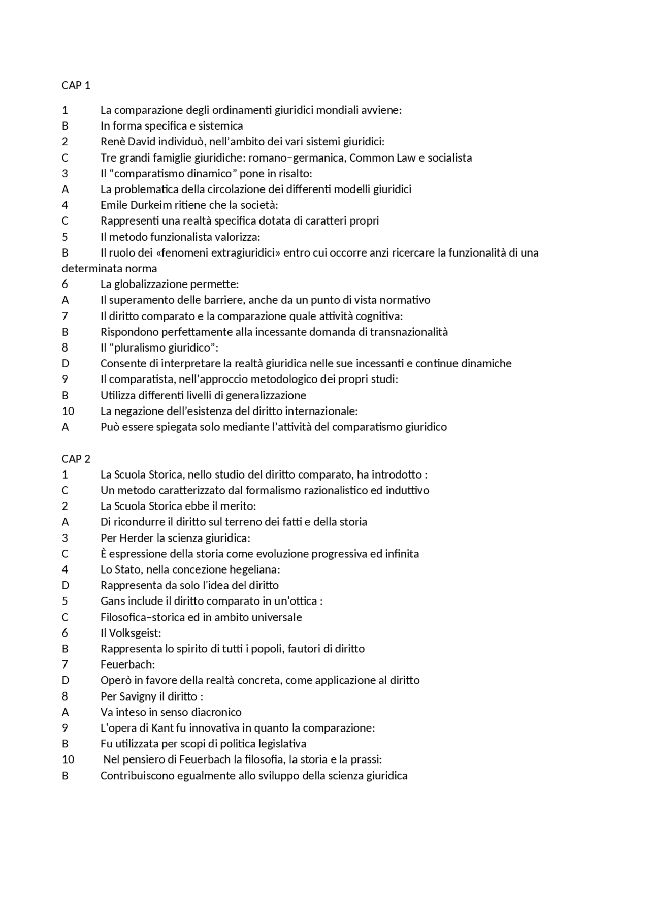 Prove Esame Diritto Privato Comparato Docsity
