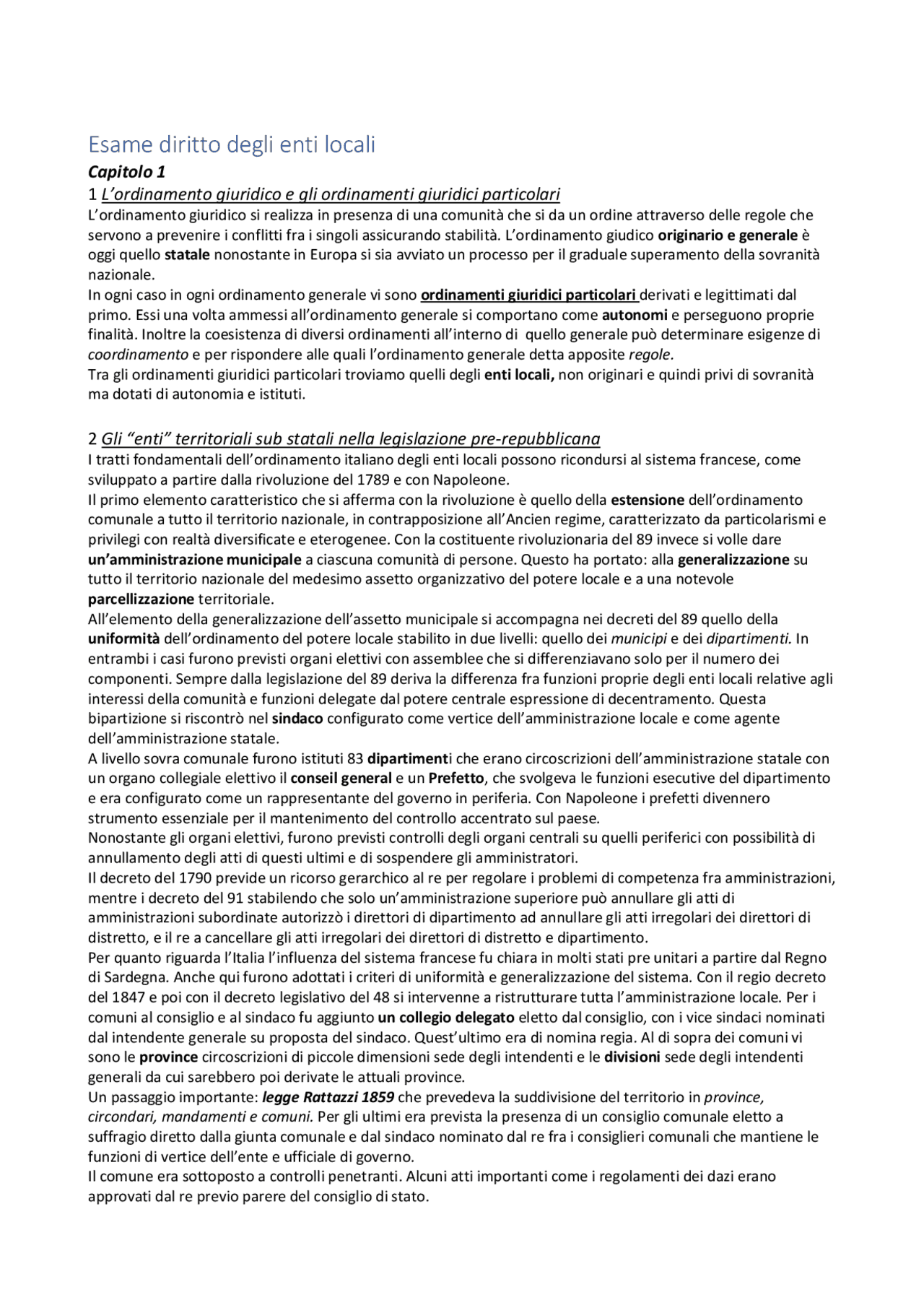 Riassunto Diritto Enti Locali Sintesi Del Corso Di Diritto Docsity